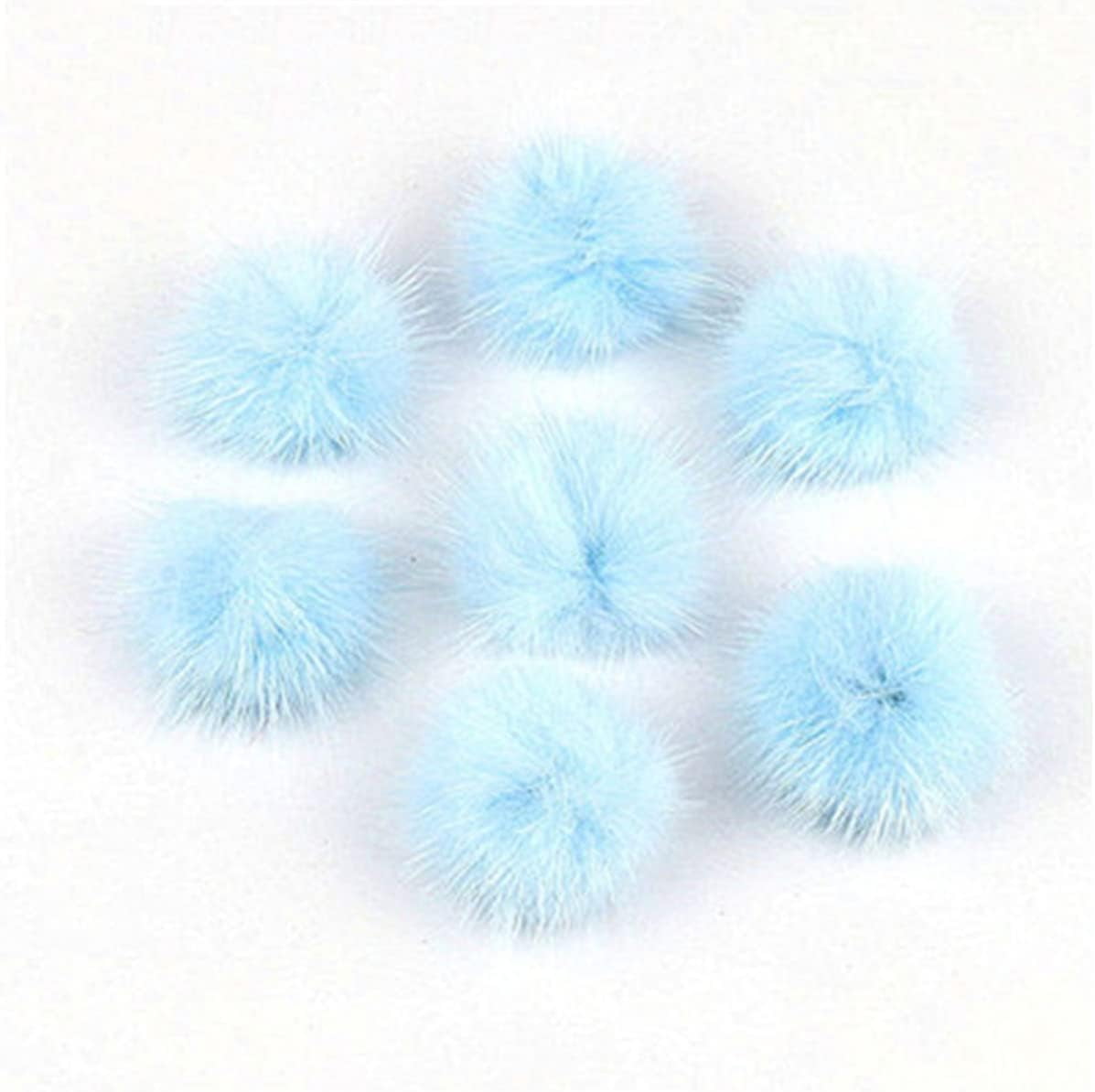 BURIBURIBURIBURI 10 Pcs 1 inch Small Faux Fur Pompoms for Crafts, Mini Furry Pom Pom Balls Soft ...