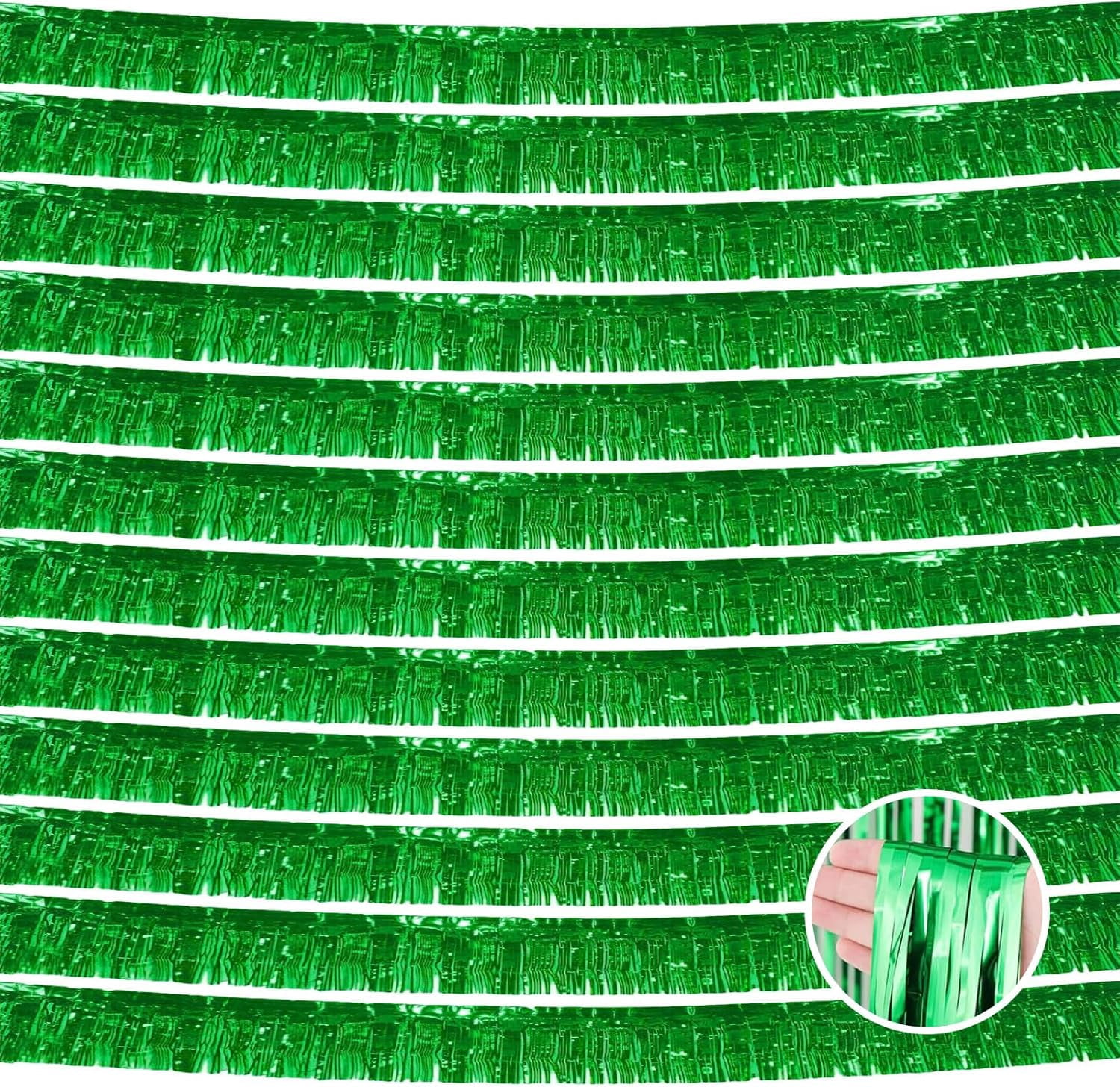 BURIBURIBURIBURI 12 Pack 10 Feet Metallic Foil Fringe Garland Tinsel ...