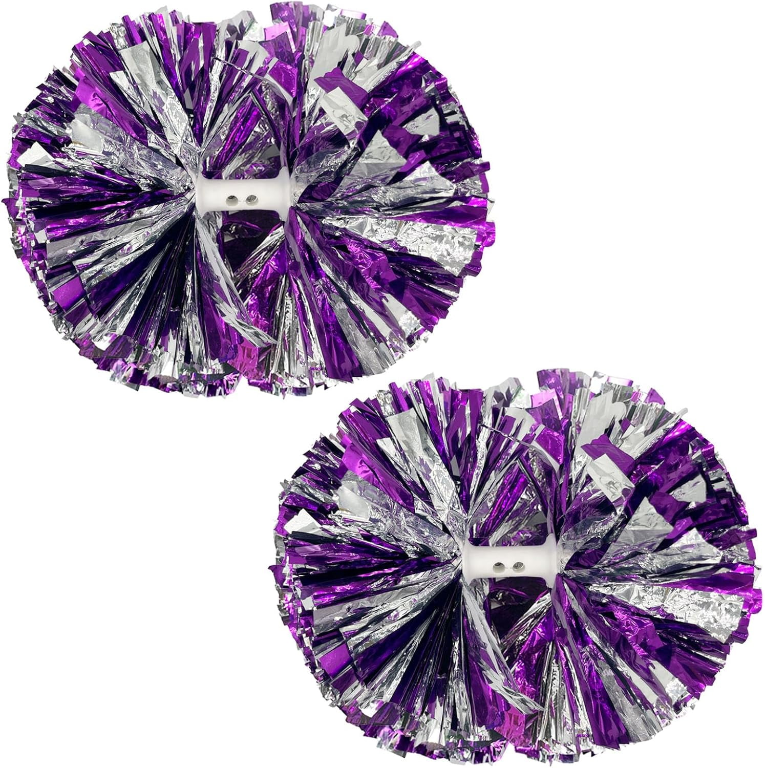 BURIBURIBURIBURI 2 Pack Cheerleading Pom Poms with Baton Handle, 12 ...