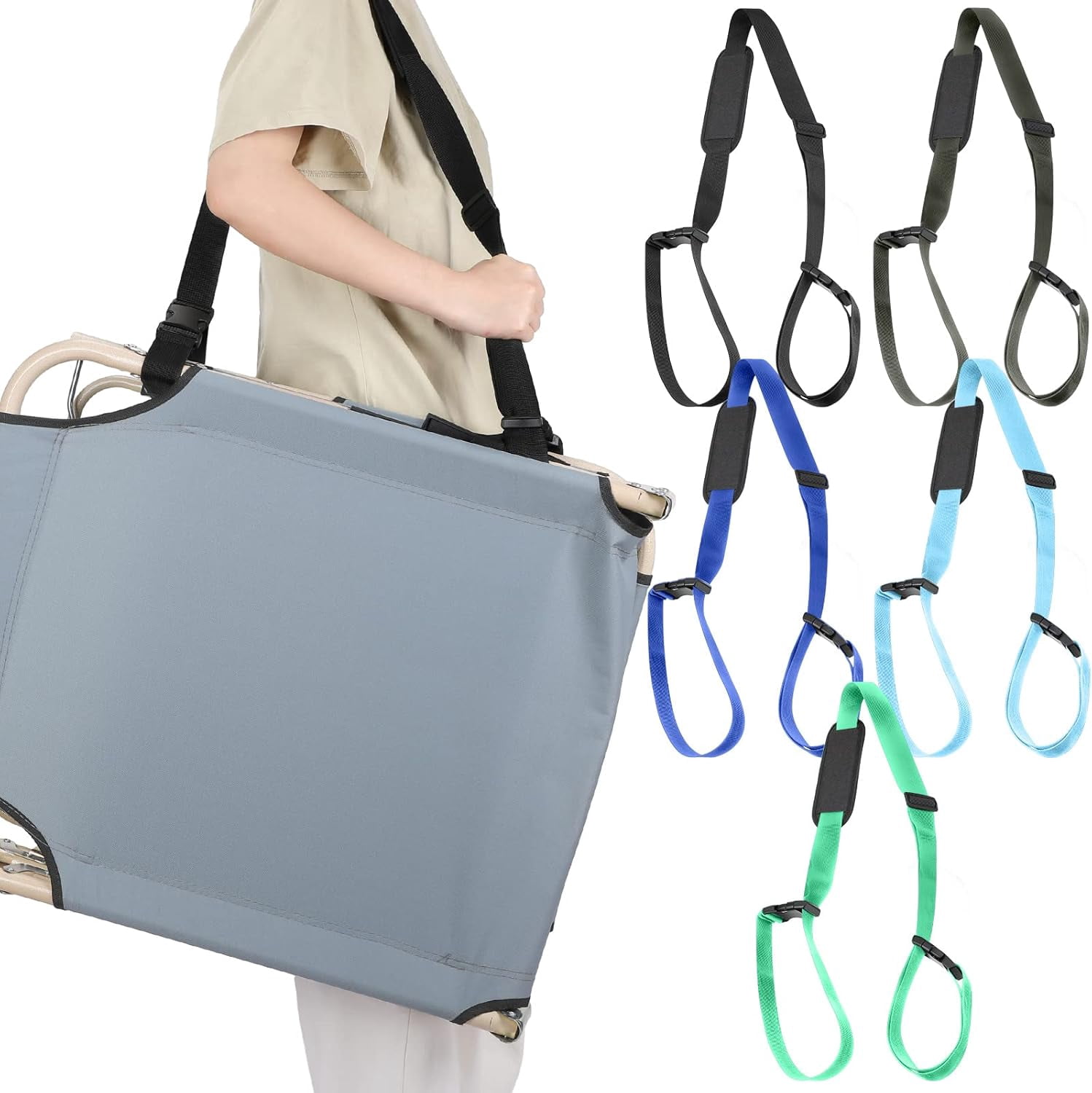 BURIBURIBURIBURI 5 Pcs Carry Strap for Beach Folding Chair, Adjustable ...