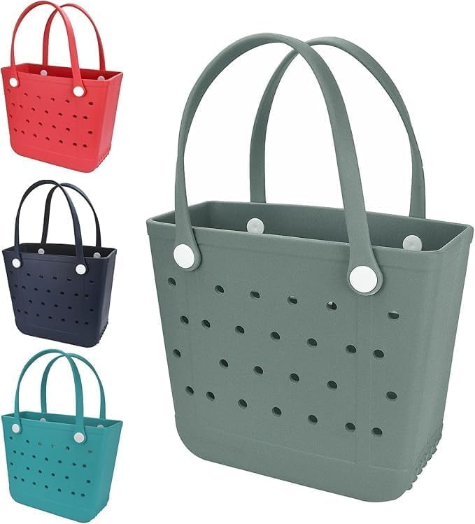 BURIBURIBURIBURI Beach Bag，Rubber Tote Bag ，Washable Tote for Boat Pool ...