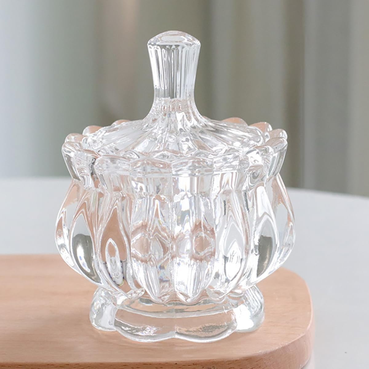 BURIBURIBURIBURI Colorful Crystal Glass Candy Snack Barrel Storage Jar ...