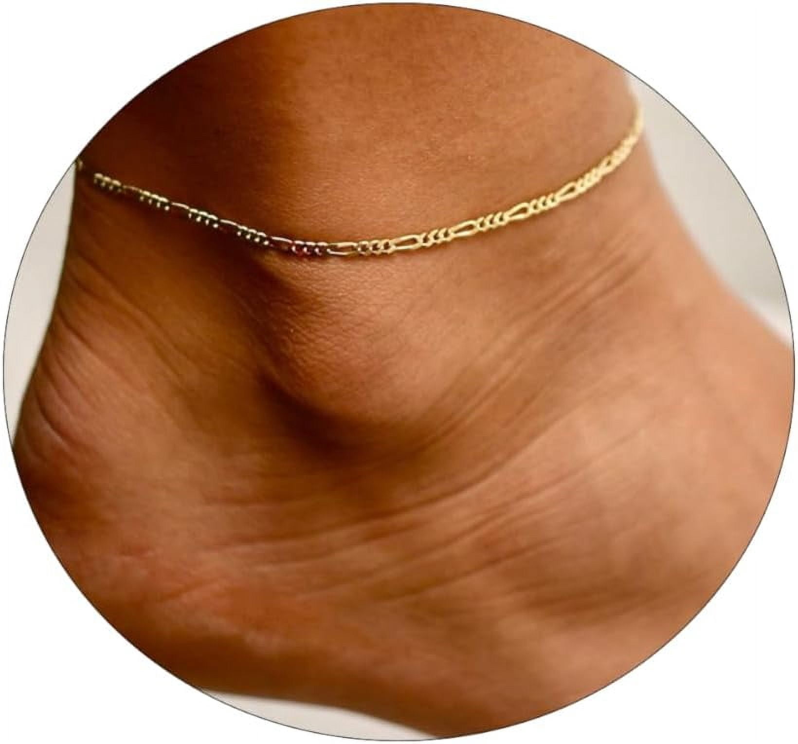 BURIBURIBURIBURI Dainty Simple Chain Anklet for Women /Summer Beach ...