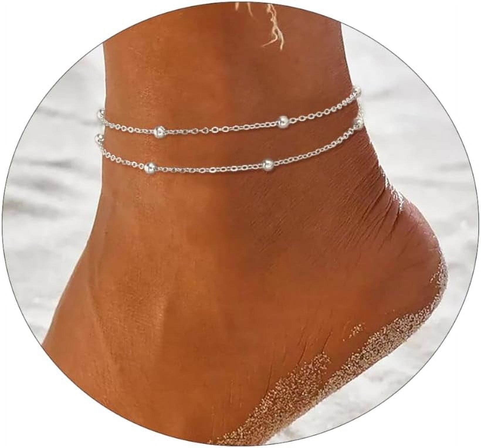 BURIBURIBURIBURI Dainty Simple Chain Anklet for Women /Summer Beach ...