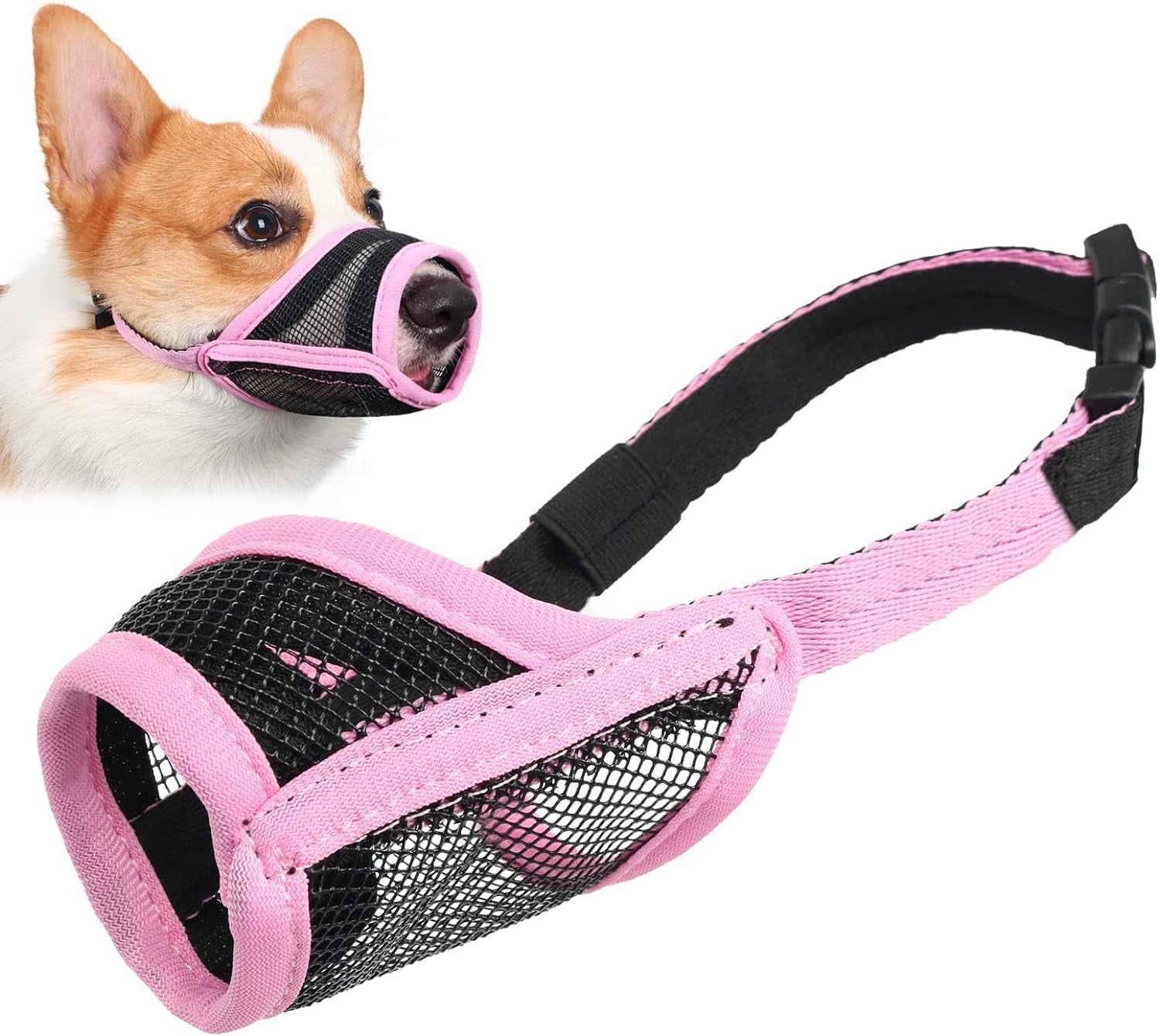 BURIBURIBURIBURI Dog Muzzle, Mesh Muzzle for Small Medium Dogs, Soft ...