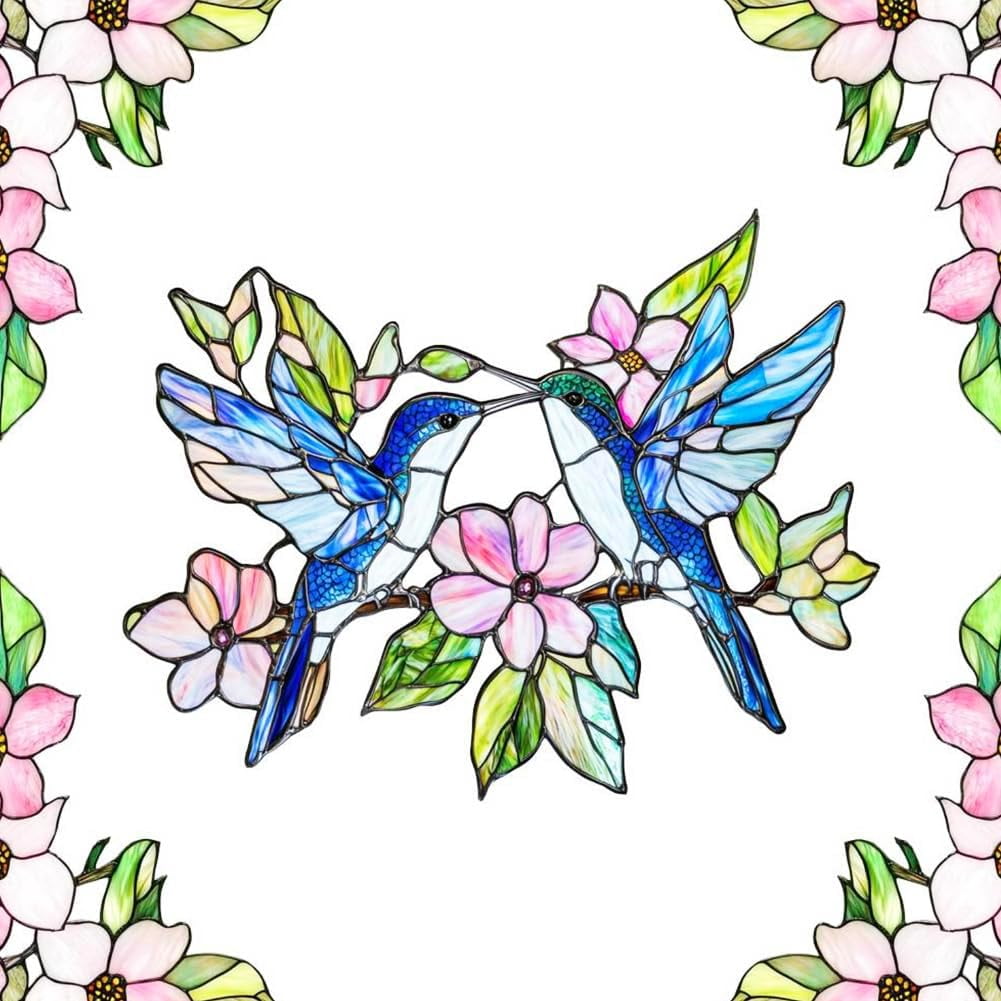 BURIBURIBURIBURI Pack of 10 Stained Double-Sided Glass Window Clings ...