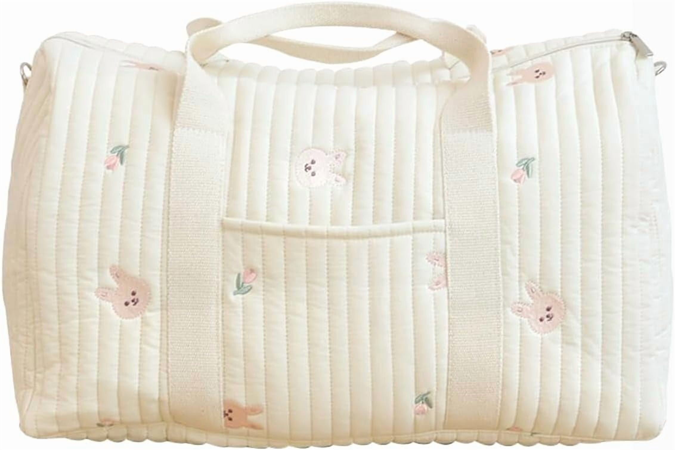 BURIBURIBURIBURI Quilted Duffle Bag For Women Cute Weekender Bag Floral ...