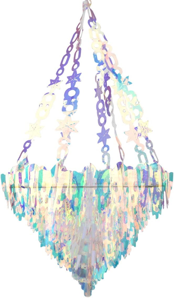 BURIBURIBURIBURI Silver Chandelier Shaped Hanging Decoration, Shiny ...