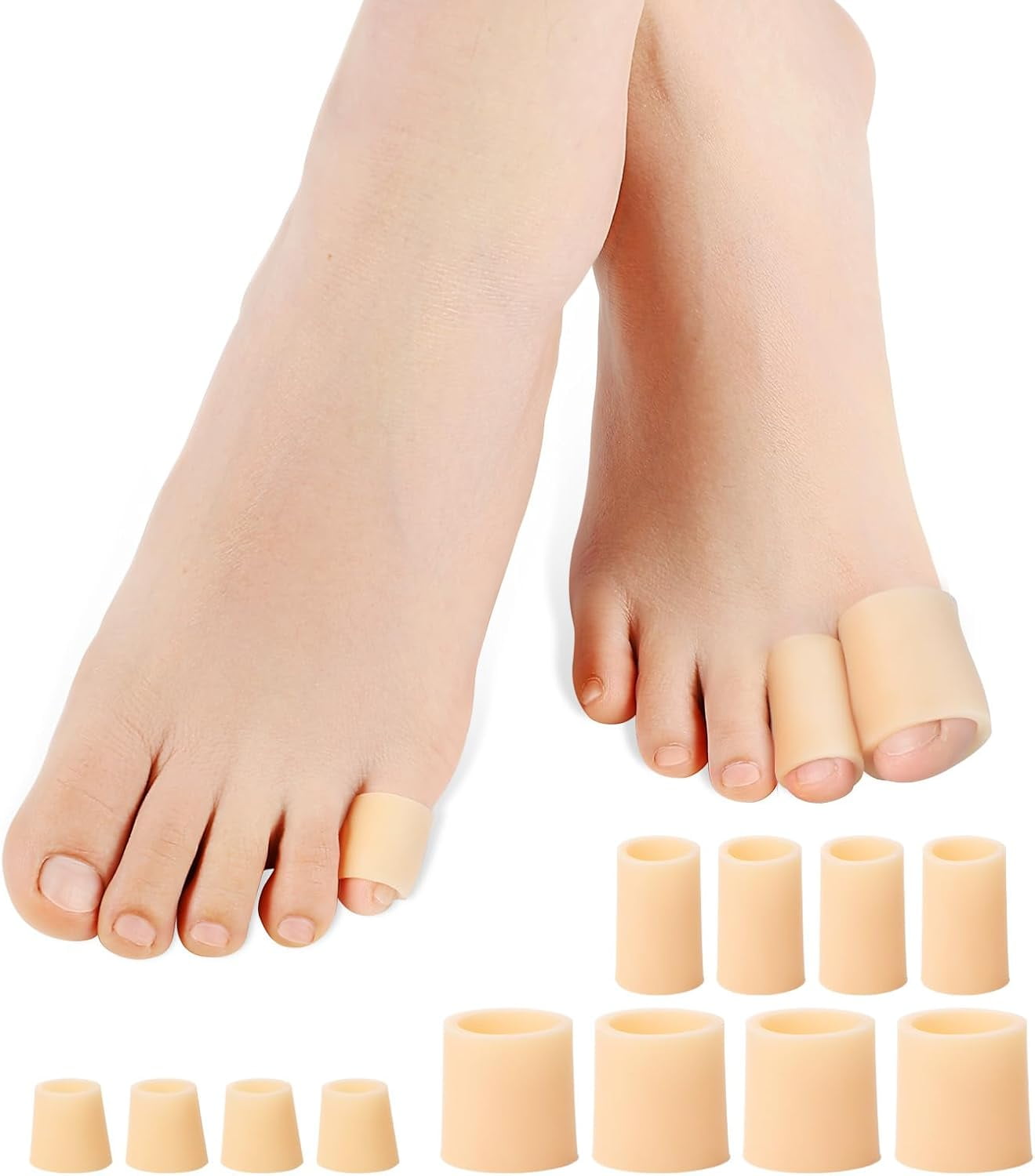 BURIBURIBURIBURI Toe Sleeves, Toe Protectors, 10 Pack Toe Tube Pads for ...