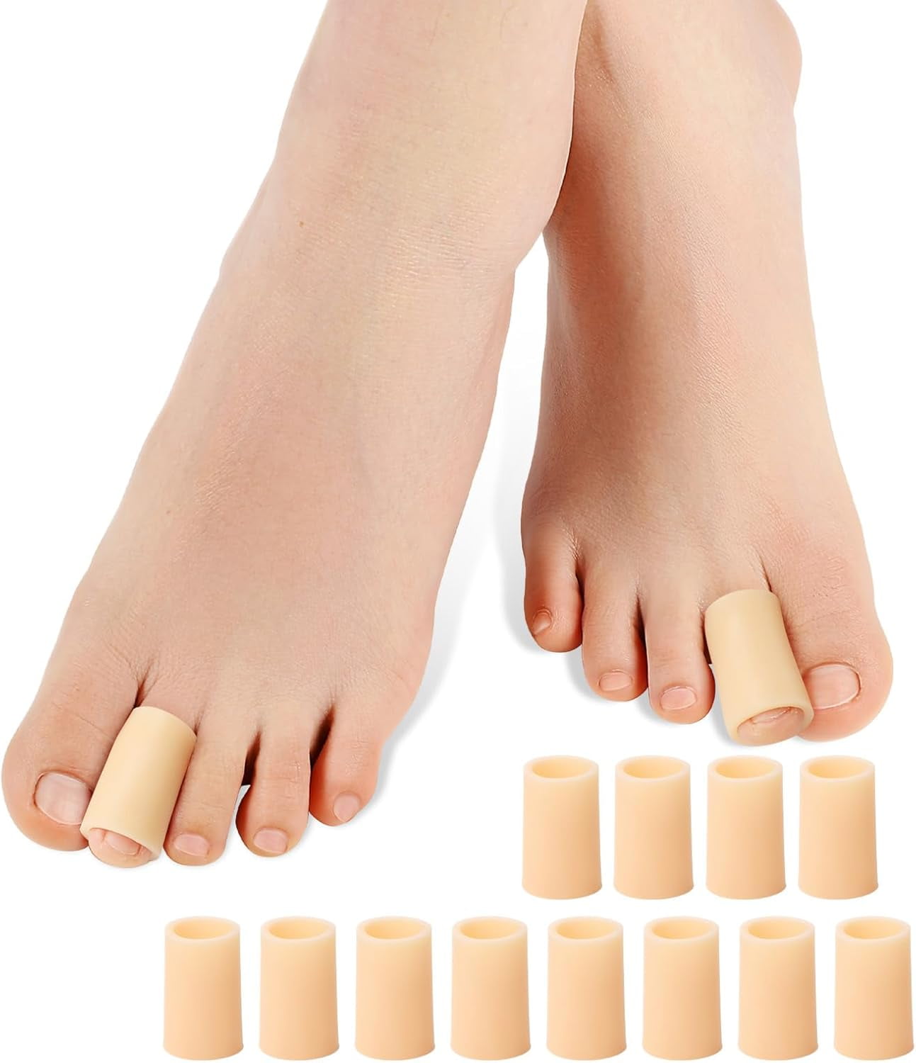 BURIBURIBURIBURI Toe Sleeves, Toe Protectors, 10 Pack Toe Tube Pads for ...