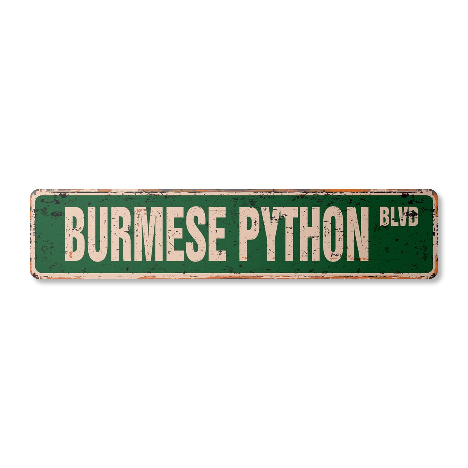 BURMESE PYTHON Vintage Aluminum Street Sign snake reptile Metal Sign ...