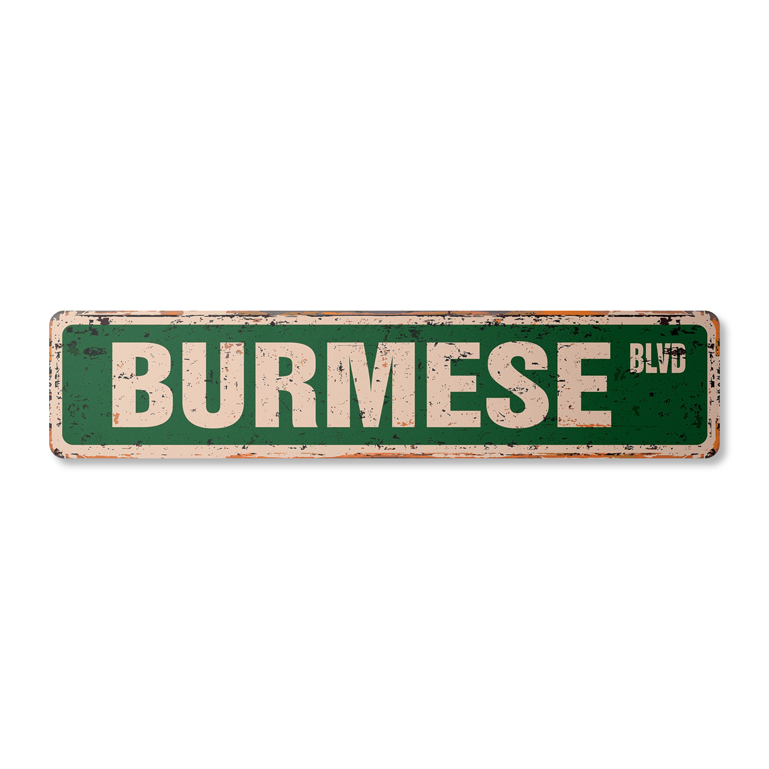 BURMESE Vintage Aluminum Street Sign cat breed feline kitty kitten ...