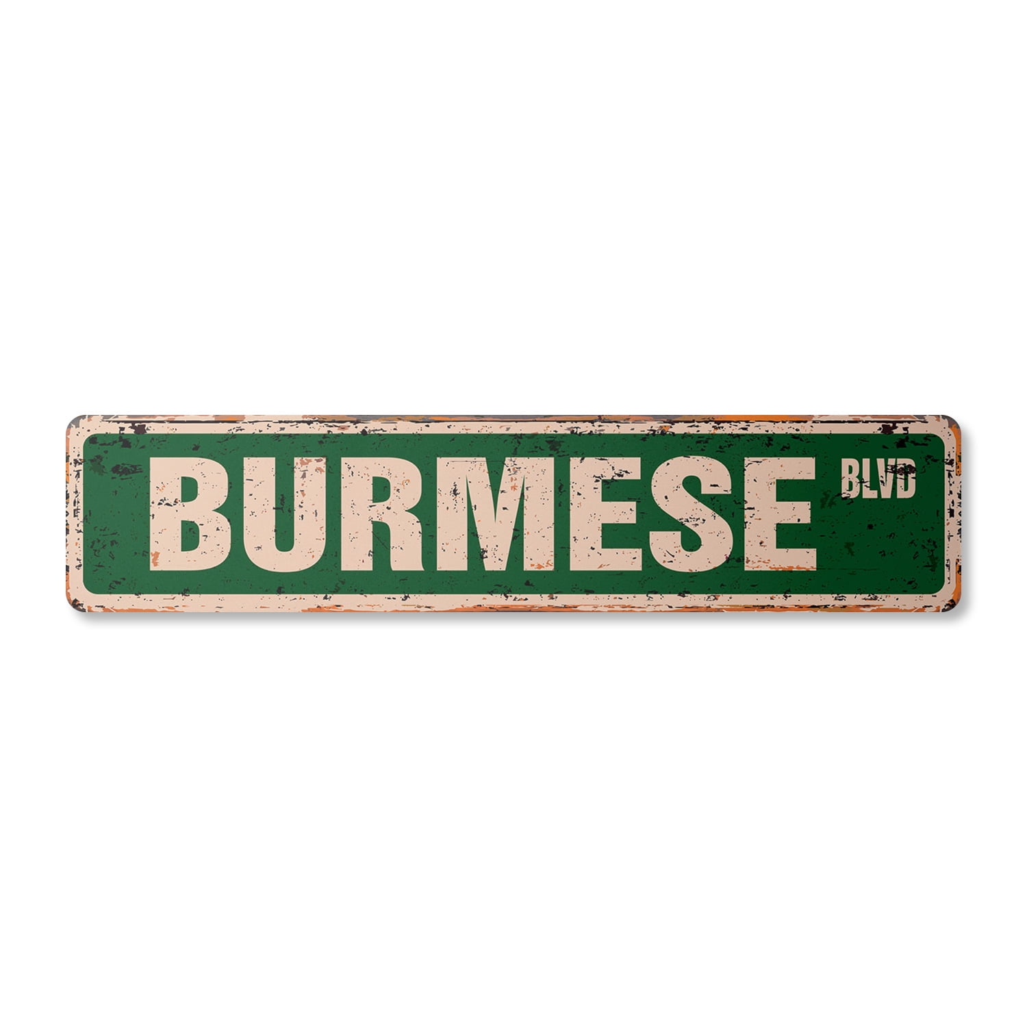 BURMESE Vintage Plastic Street Sign cat breed feline kitty kitten ...