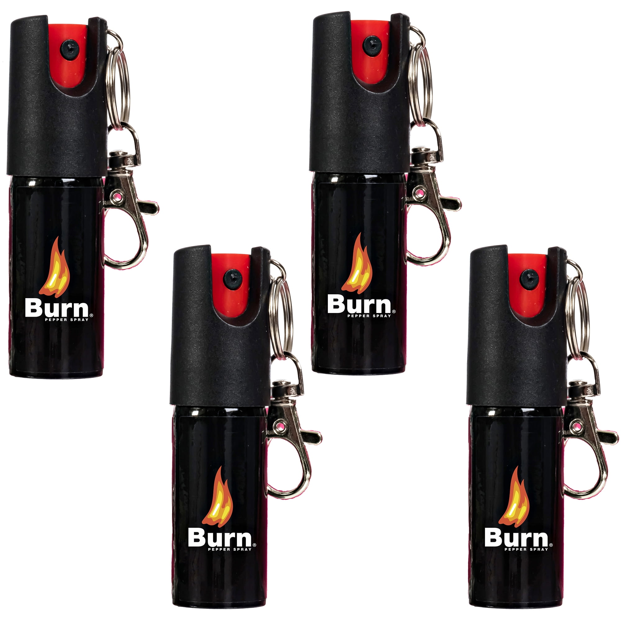 BURN Pepper Spray Keychain for Self Defense - Max Strength 1/2oz Black ...