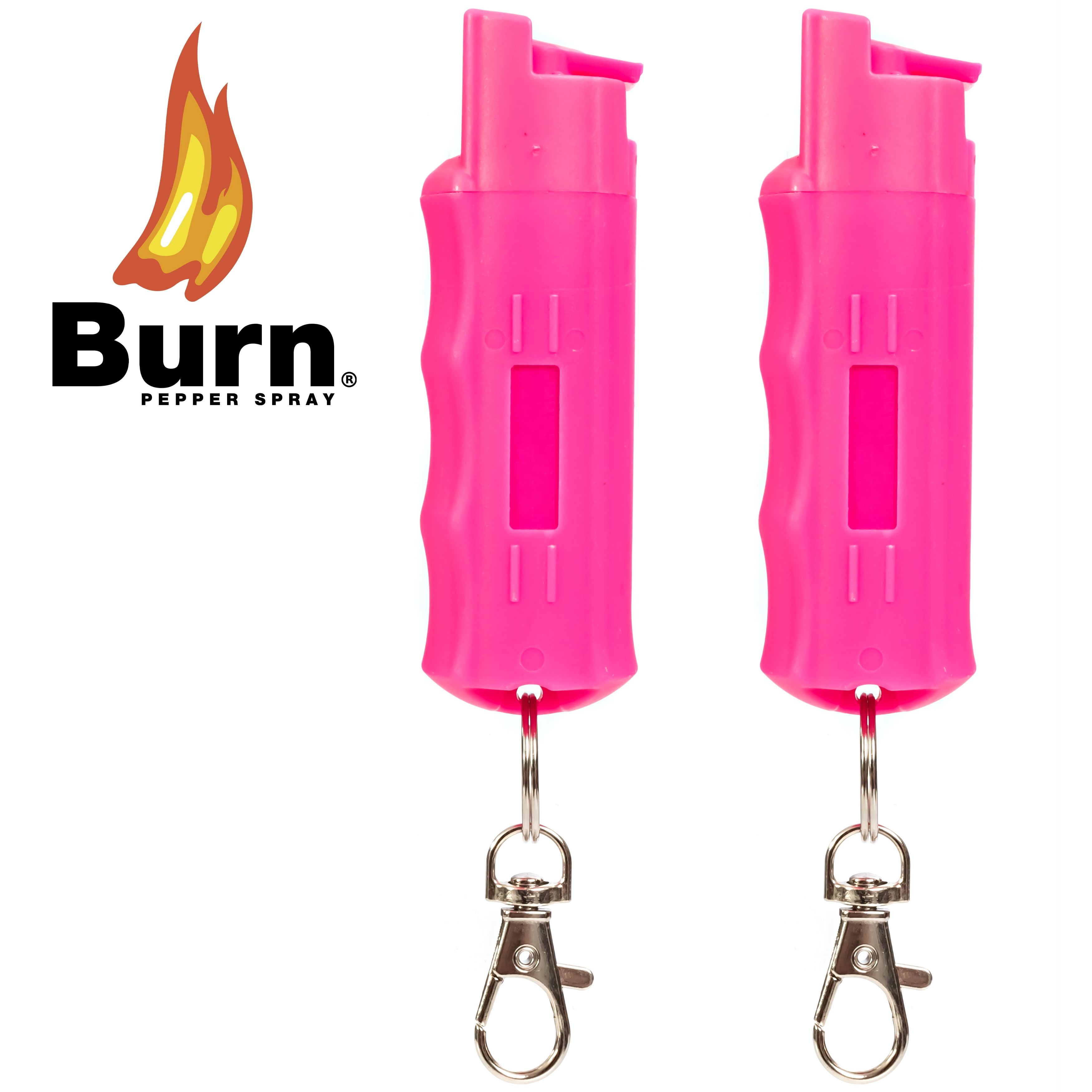 BURN Pepper Spray Keychain for Self Defense - Max Strength 1/2oz Pink 2 ...