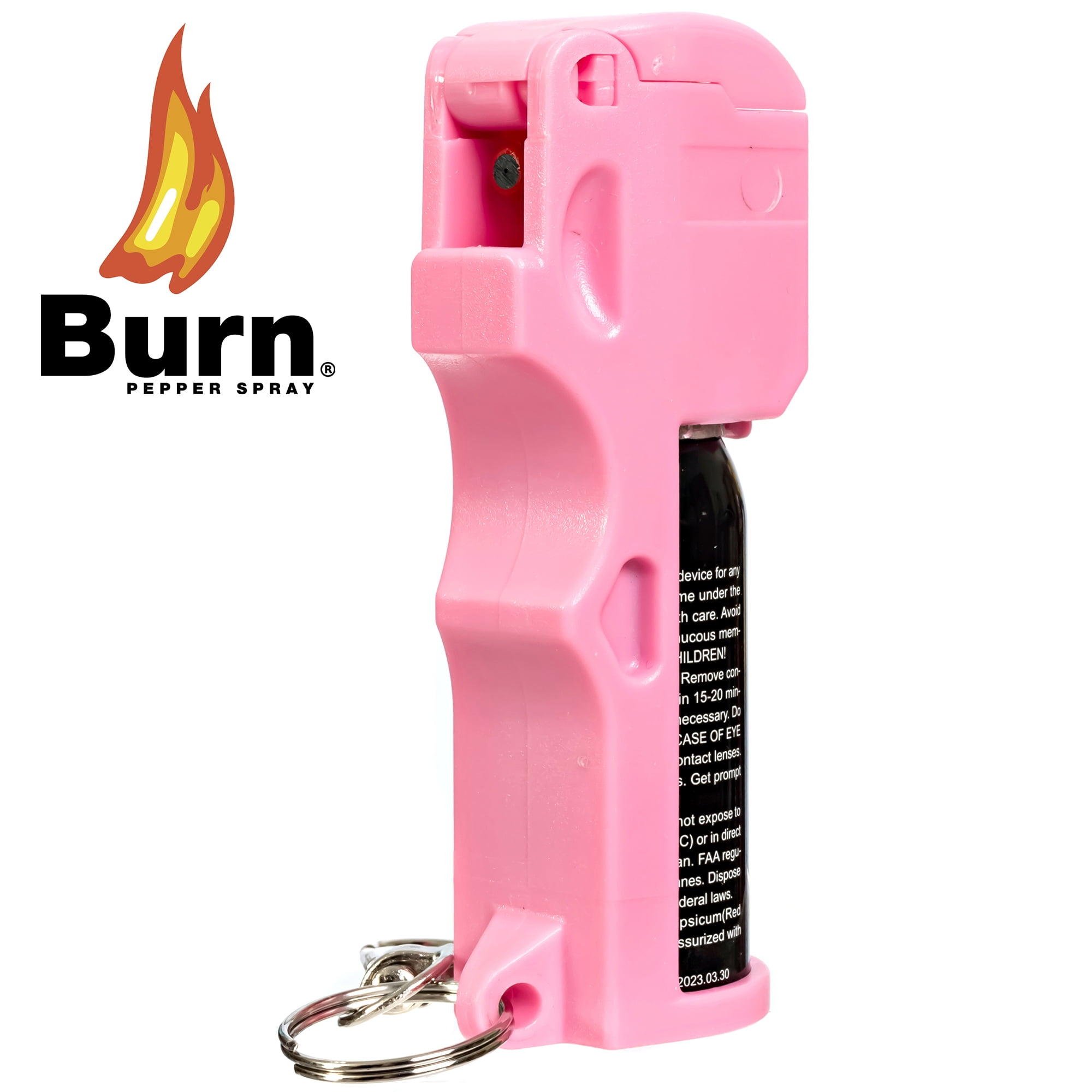 BURN Pepper Spray for Self Defense - Max Strength OC Spray - 1/2oz Flip ...