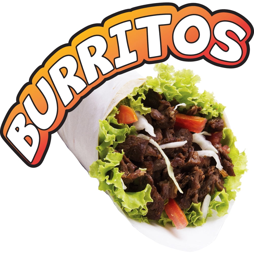 BURRITOS 36" Concession Decal sign cart trailer stand sticker equipment ...
