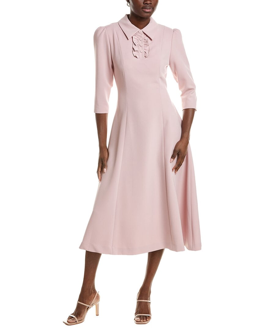 BURRYCO womens Pink Solid Midi Dress, 10, Pink - Walmart.com