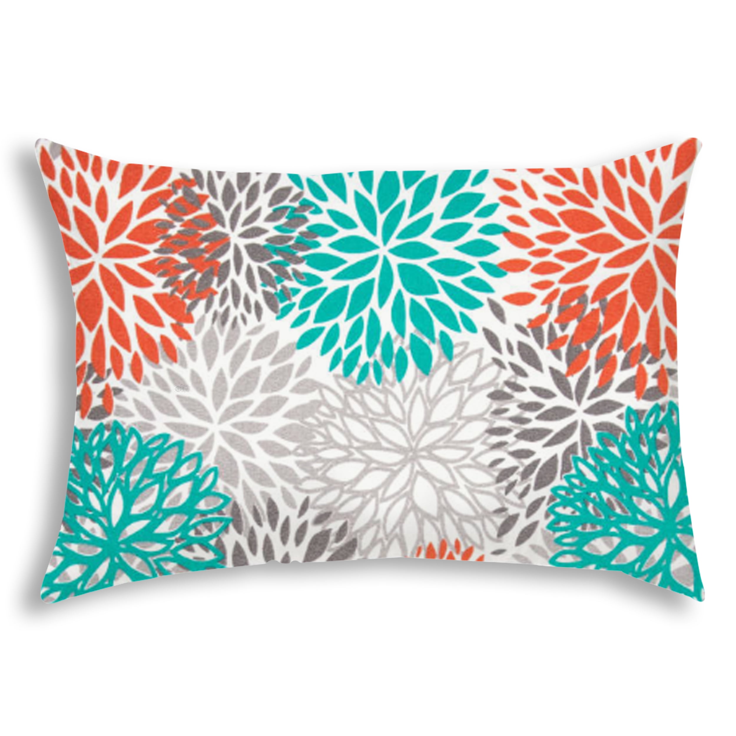 BURSTING BLOOMS Orange Indoor/Outdoor Pillow - Sewn Closure 92219 ...