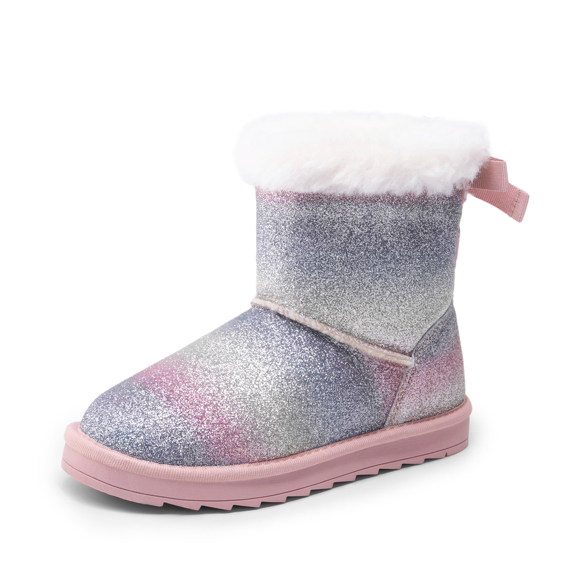 BURUDANI Girls Boots Kids Winter Warm Snow Ankle Bow Boots for Toddler ...