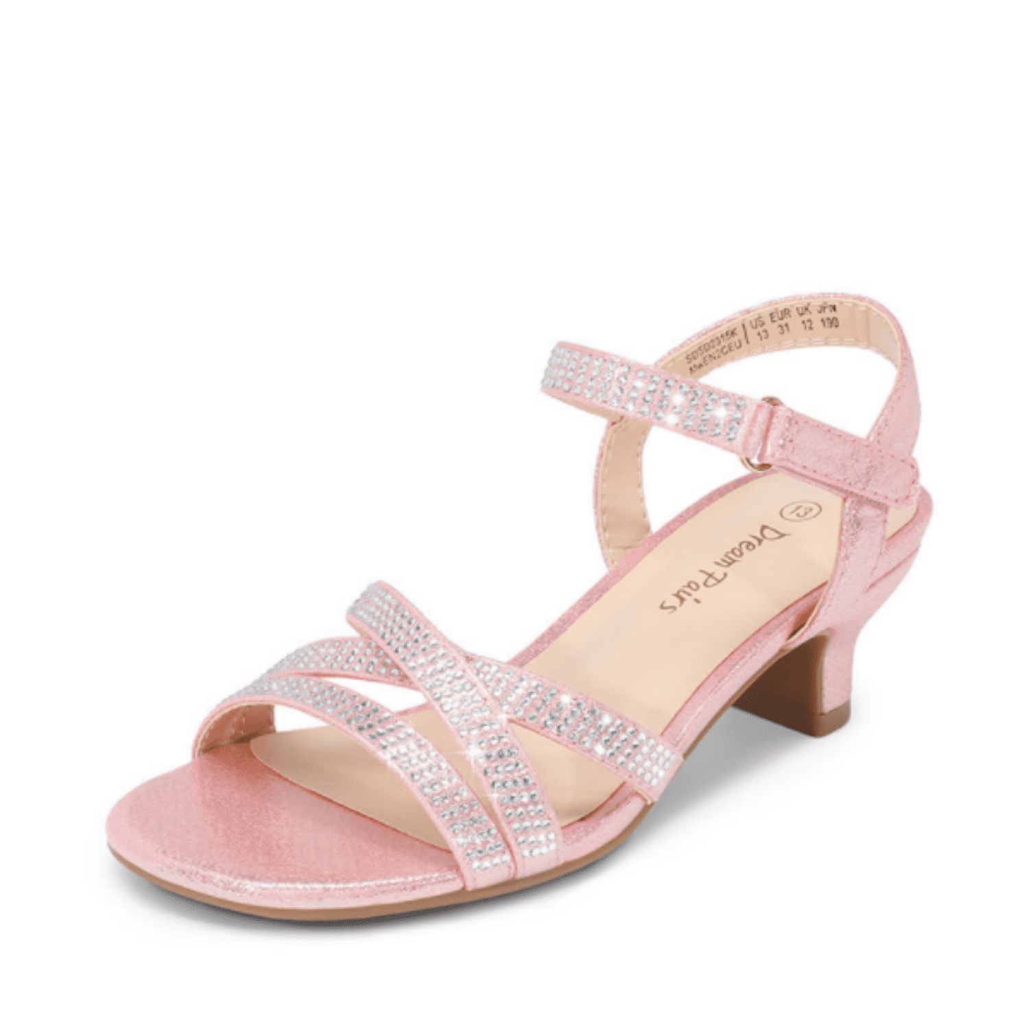 BURUDANI Girls’ Low Heel Dress Sandals Open Toe Flower Shoes for ...