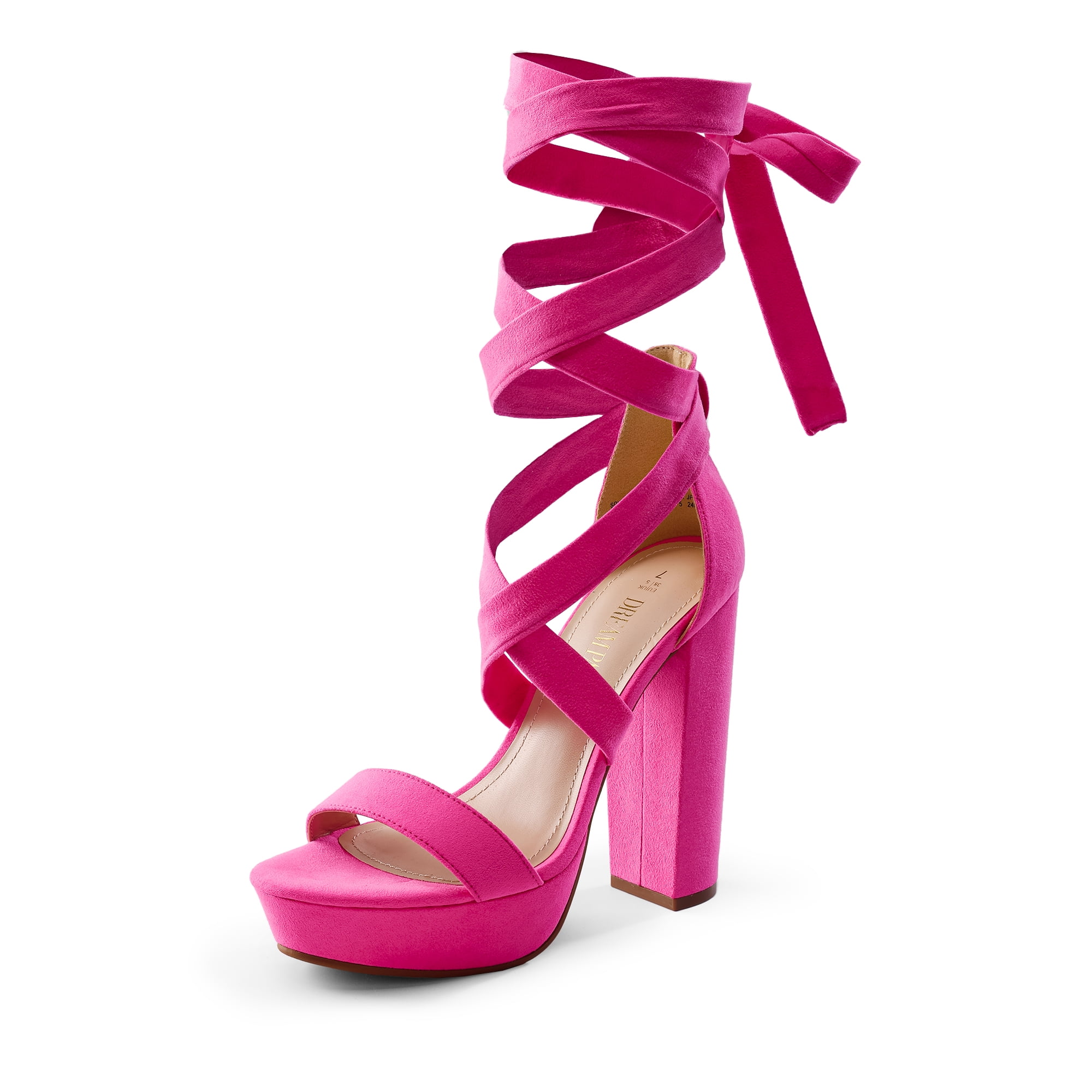 BURUDANI High Heels Chunky Block Platform Heels for Women Strappy ...