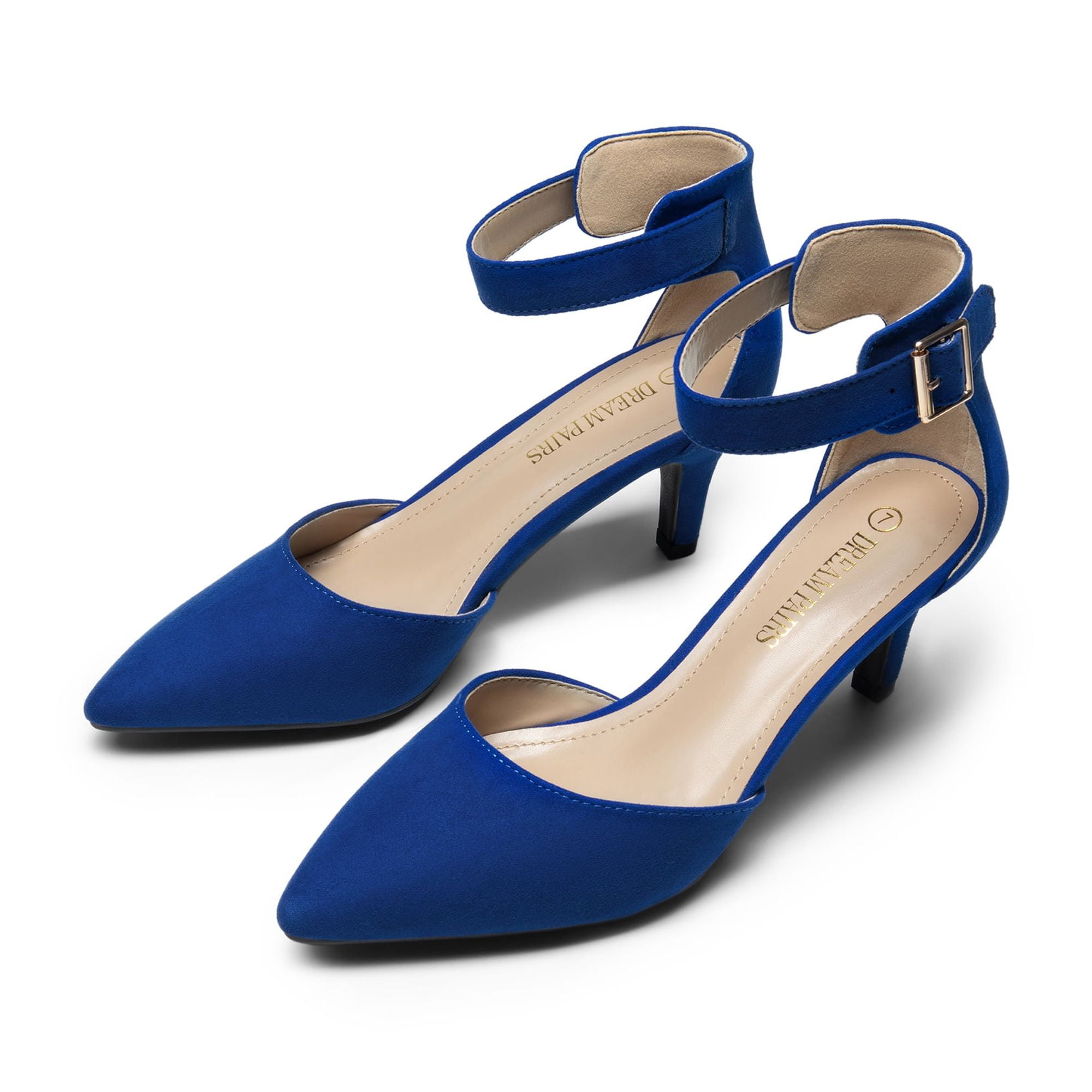 BURUDANI Kitten Heel Low Heel for Women Closed Pointed Toe Pumps ...
