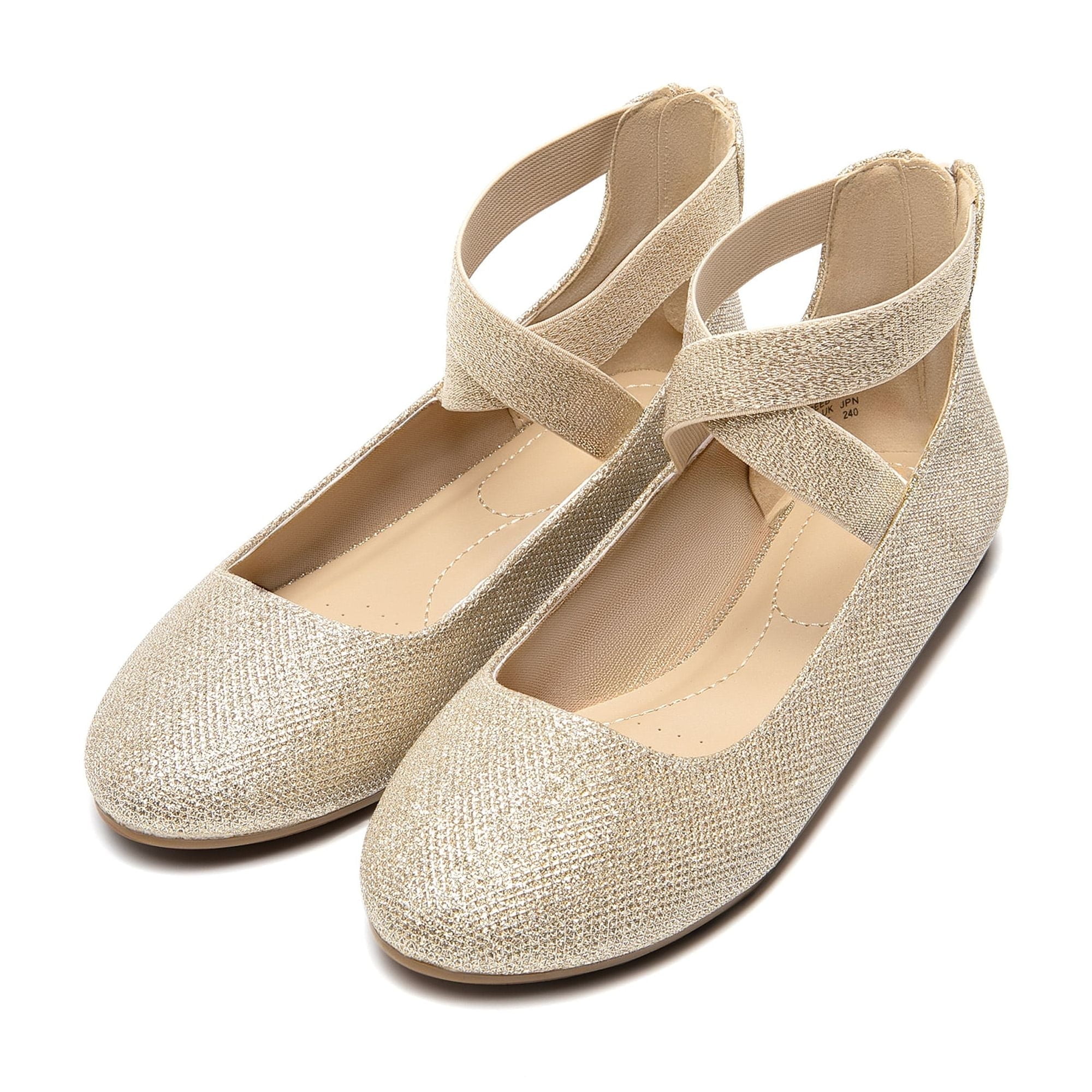 BURUDANI Mary Jane Shoes For Women Ladies Ballet Flats With Elastic ...