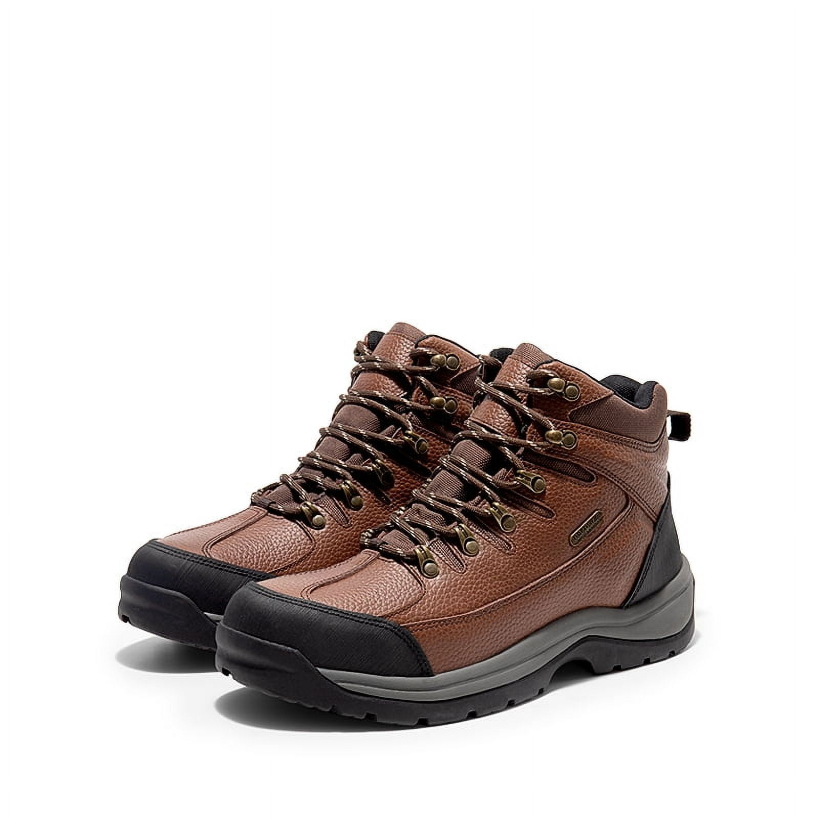 BURUDANI Men's Leather Waterproof Hiking Boots Mid Ankle Trekking ...