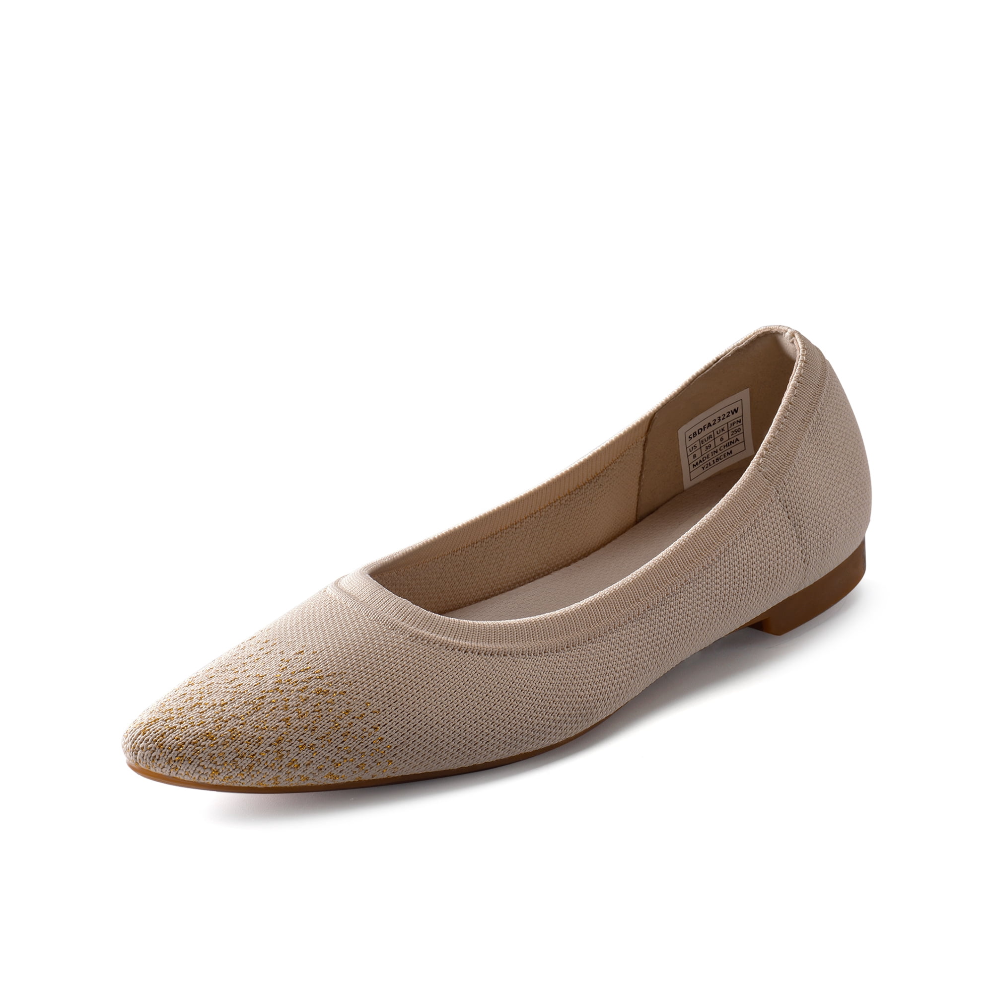 DREAM PAIRS Pointed Toe Ballet Flat for Women, Comfortable Knit Mesh ...