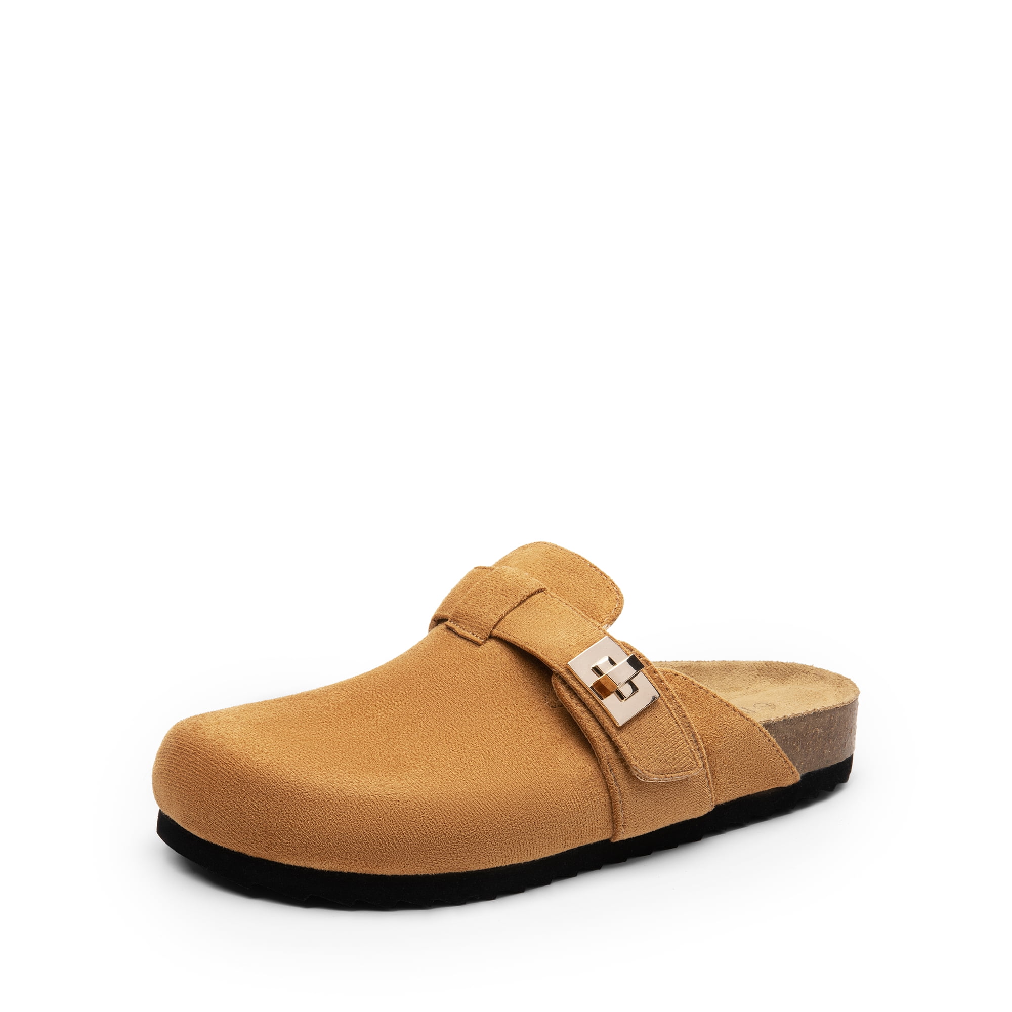 BURUDANI Women Cork-Footbed Arch-Support Clogs Mules Slip-On Comfort ...