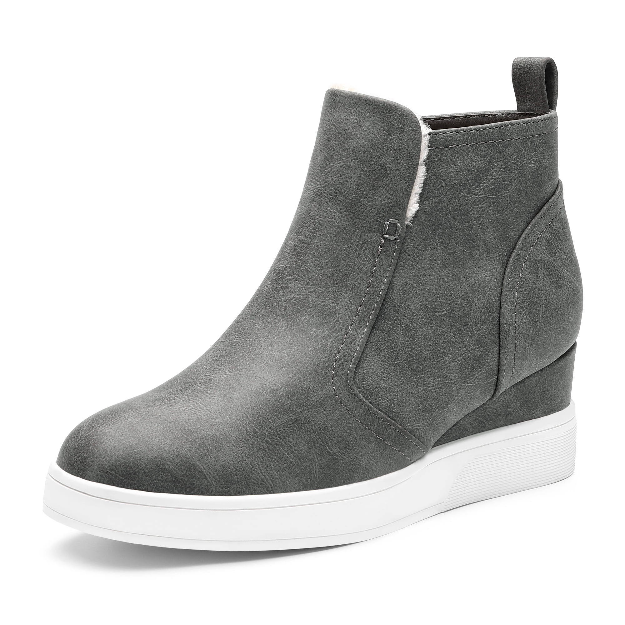 BURUDANI Women Hidden-Heel Platform Wedgie High-Top Wedge Sneakers Slip ...