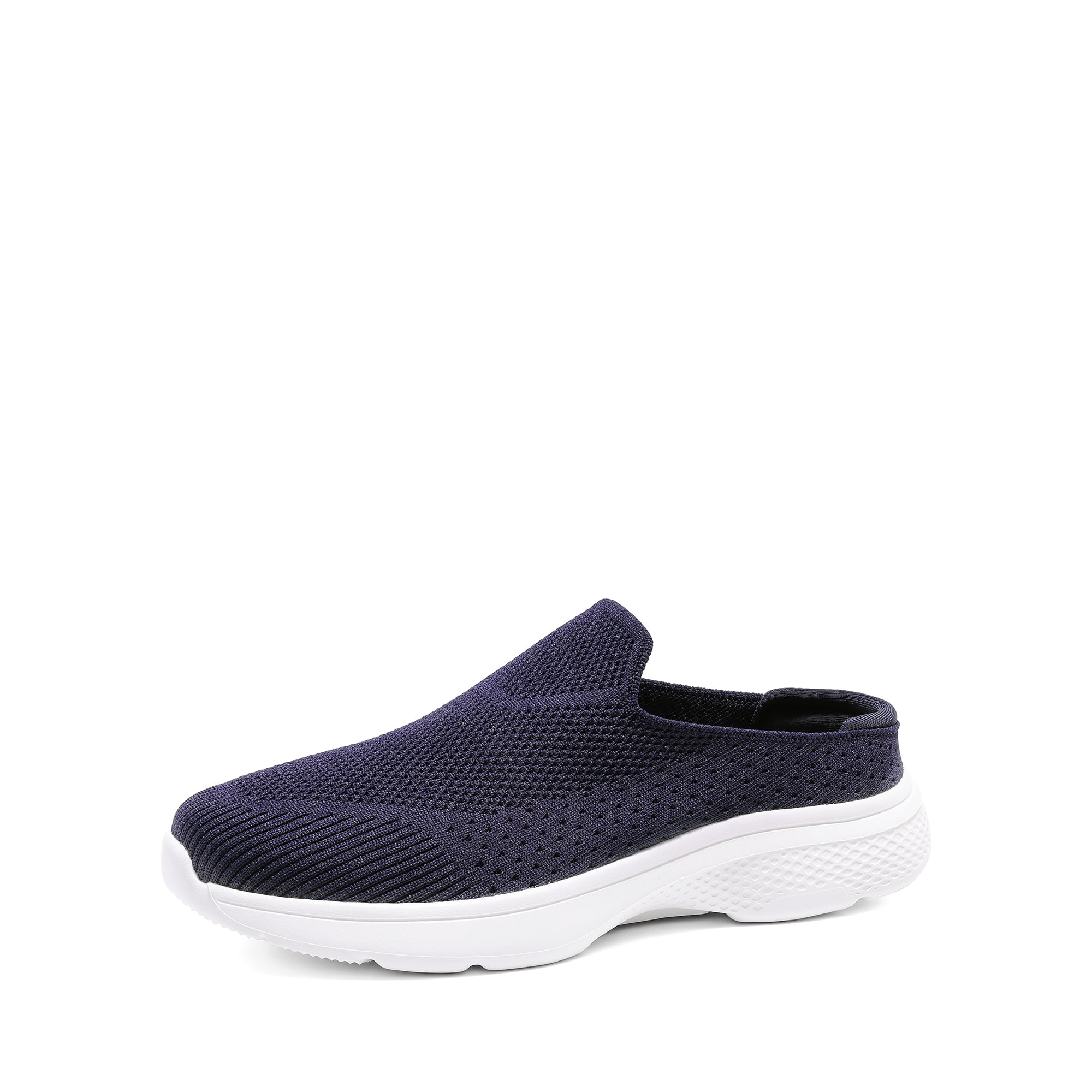 BURUDANI Women Knit Mules Slip-On Flats Lightweight Breathable Walking ...