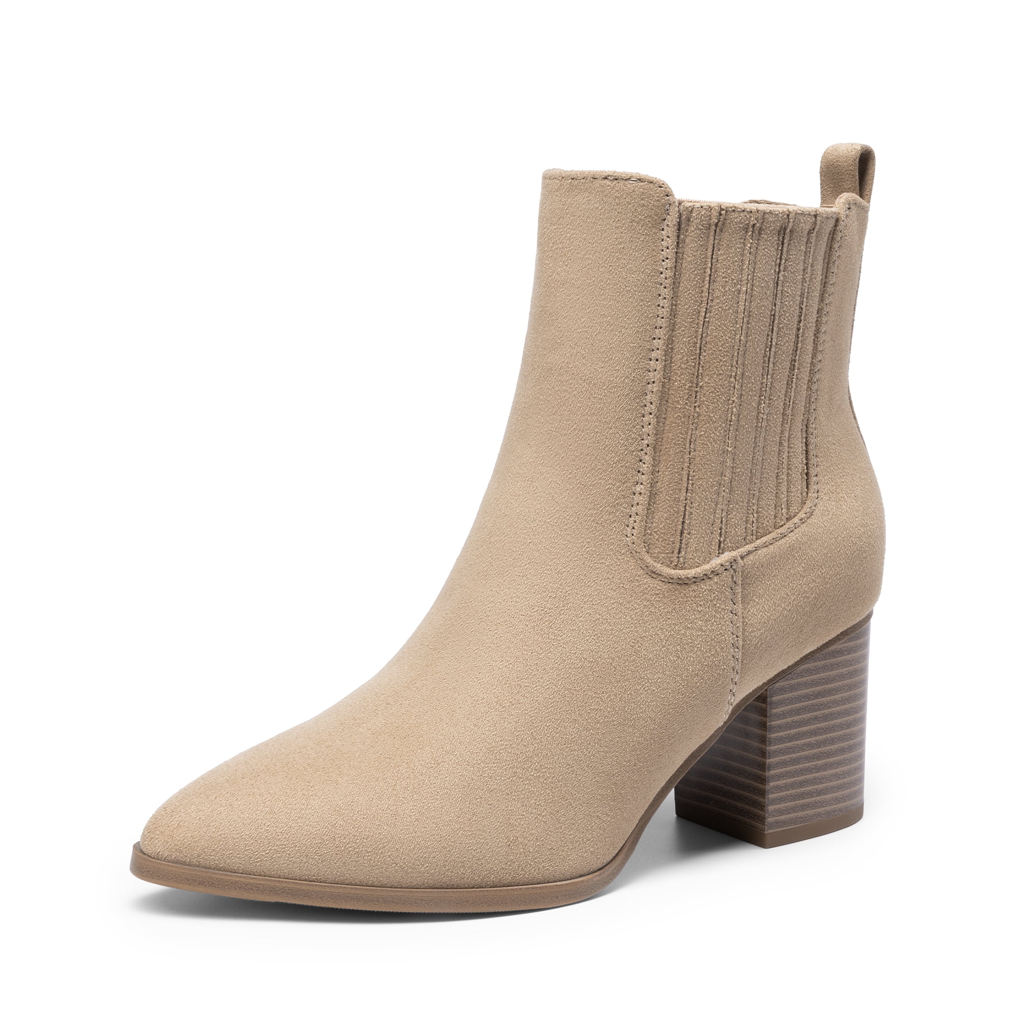 BURUDANI Women Pointed-Toe Chunky Block-Heel Ankle Booties Fall Short ...