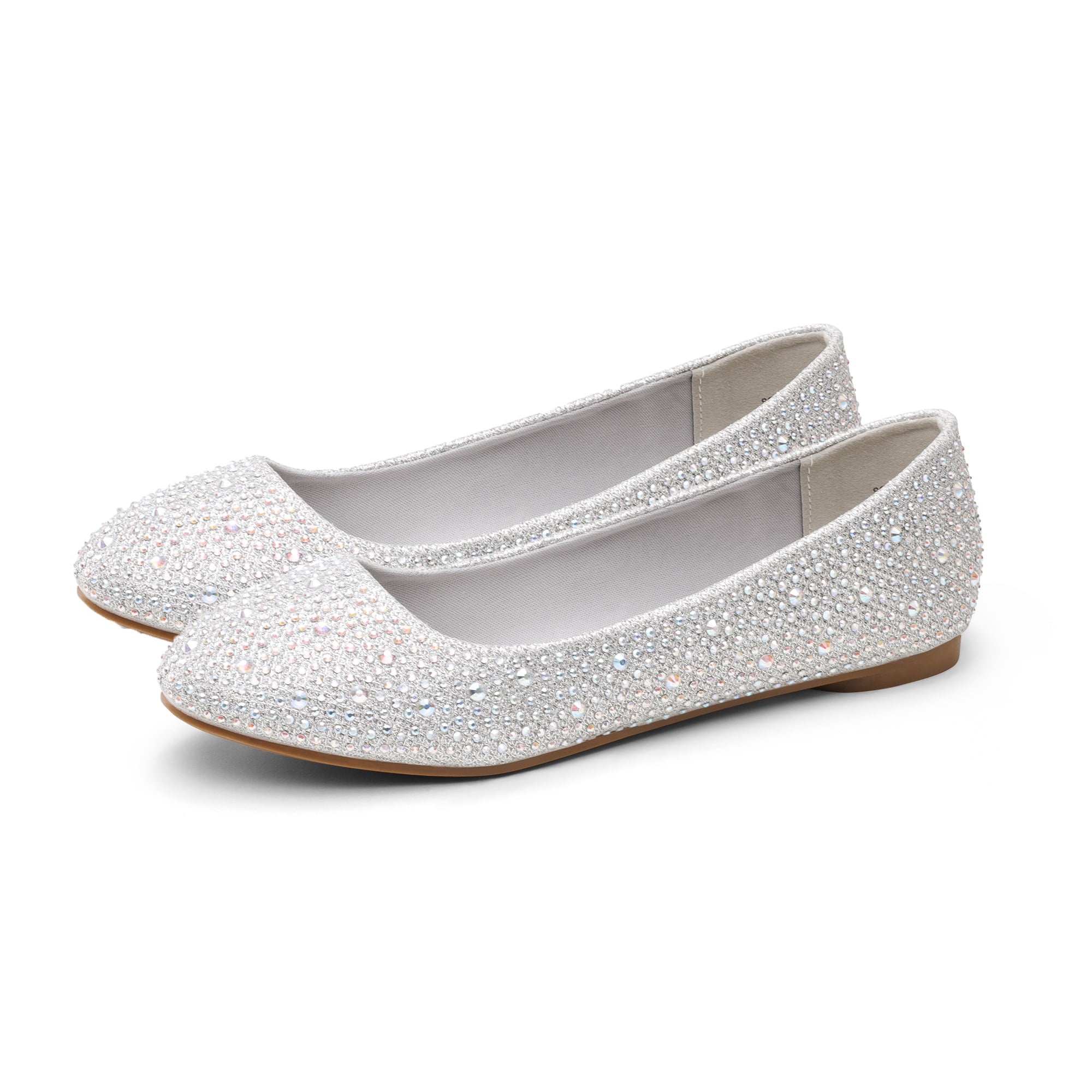 BURUDANI Women Special Occasion Flats Sparkly Womens Rhinestone Dress ...