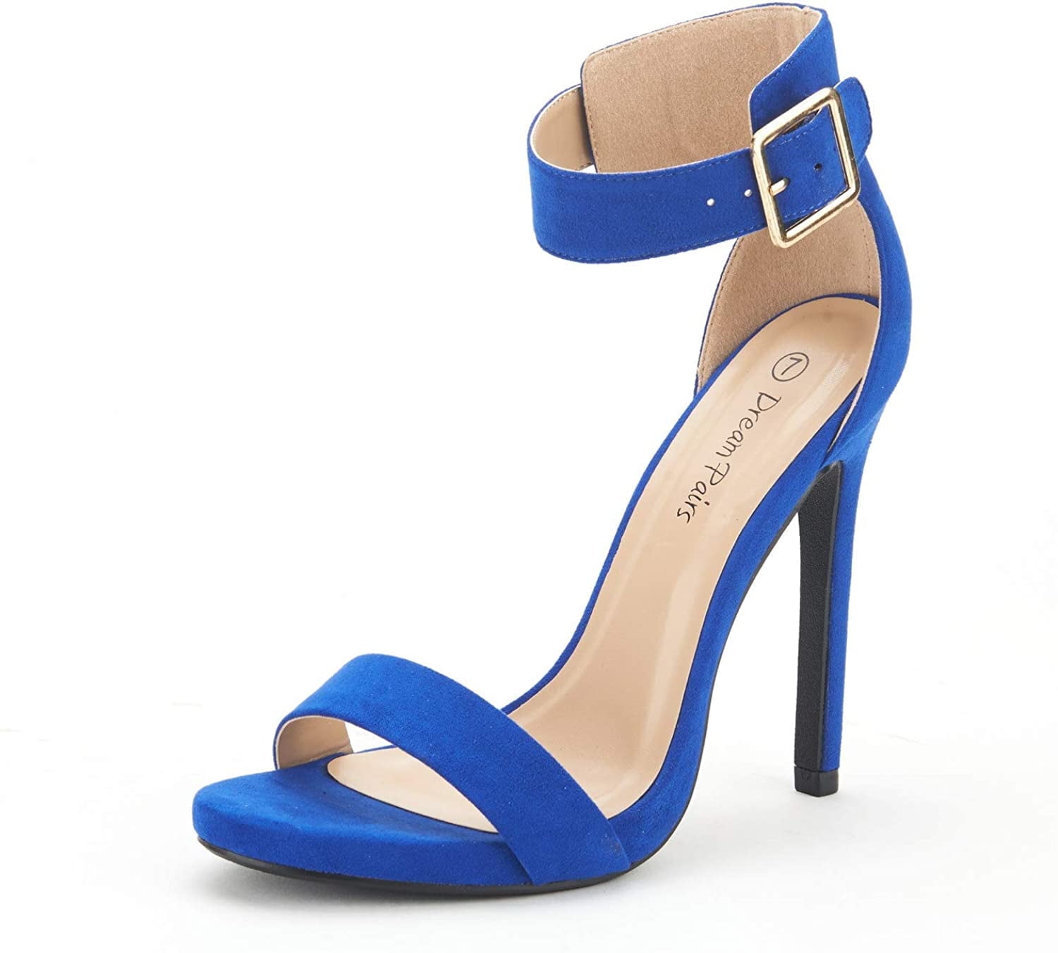 BURUDANI Women's Ankle Strap Open Toe Stilettos High Heel Sandals Party ...