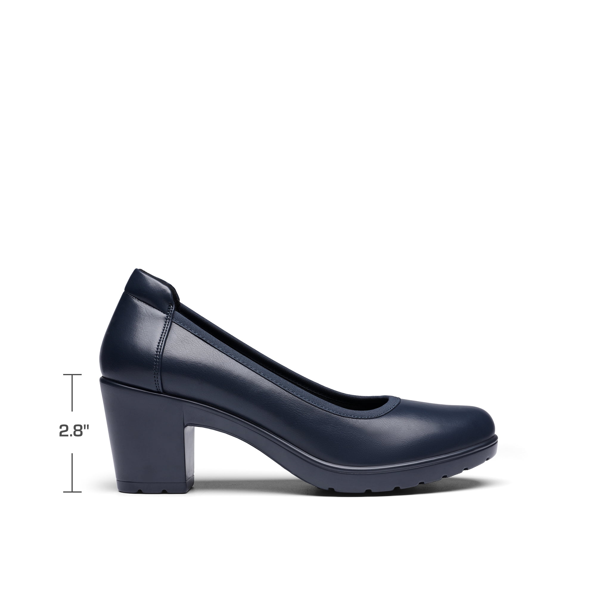BURUDANI Women's Chunky Closed Toe Low Block Heels Work Pumps ...