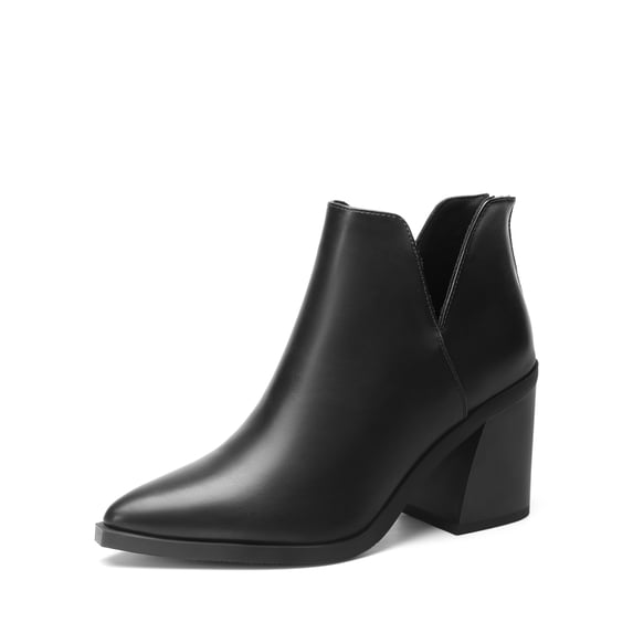 BURUDANI Women’s Chunky Heel Pointed-Toe Ankle Booties - Walmart.com