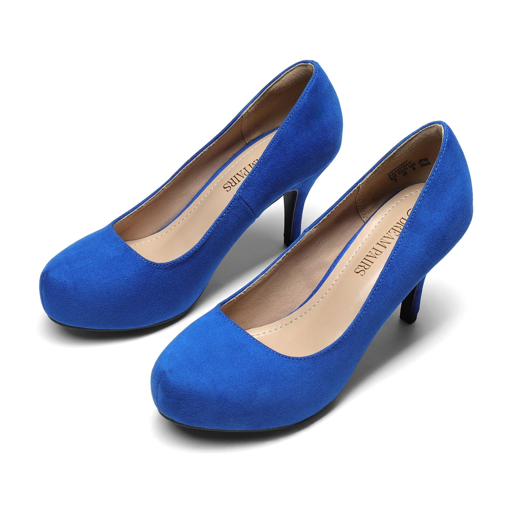 BURUDANI Women's Classic Elegant Versatile Low Stiletto Heel Dress ...
