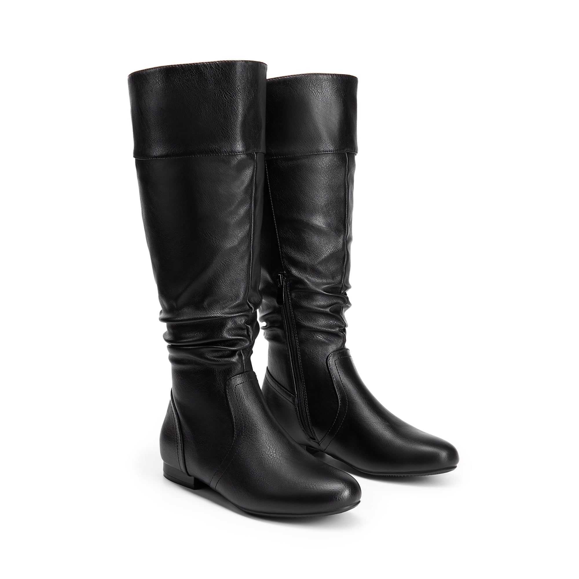 BURUDANI Women's Platform wide Knee High Fashion Pull On Slouchy Boots ...