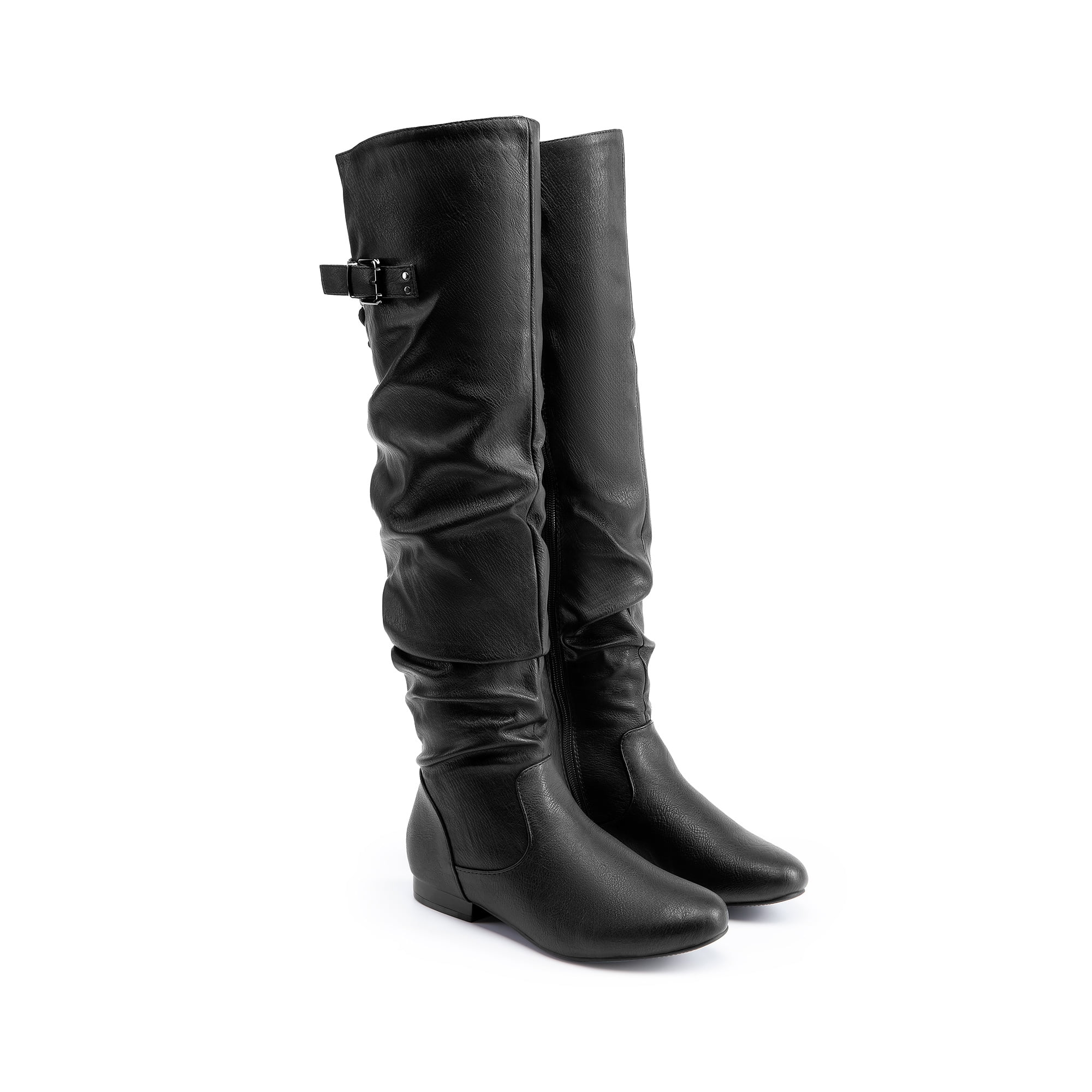 BURUDANI Women's Over The Knee Thigh High Winter Boots Color BLACK-PU ...