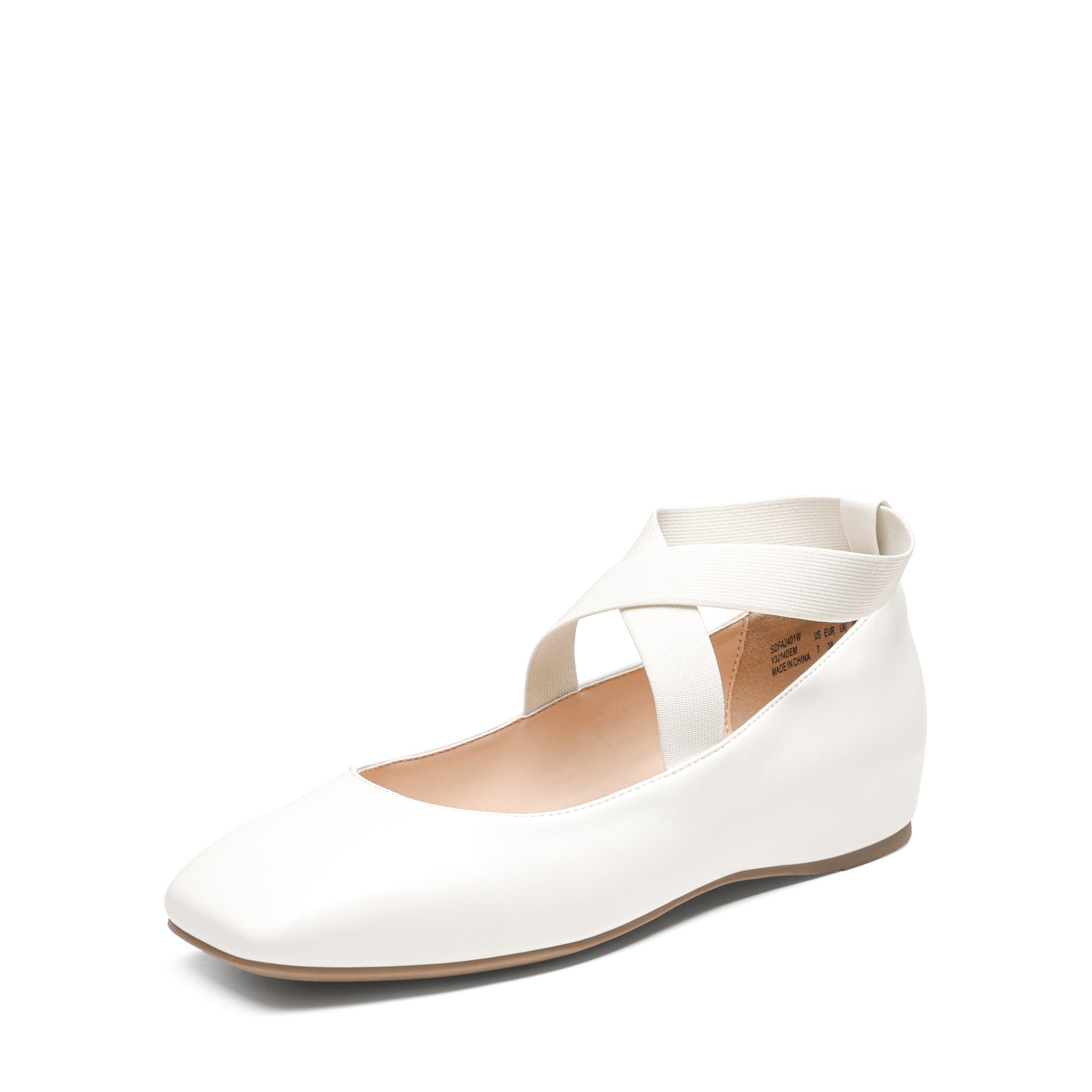 BURUDANI Women's Slip-On Ballet Flats with Square Toe and Elastic Ankle ...