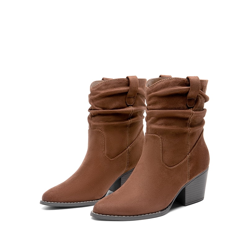 BURUDANI Women's Slouchy Western Ankle Boots - Walmart.com