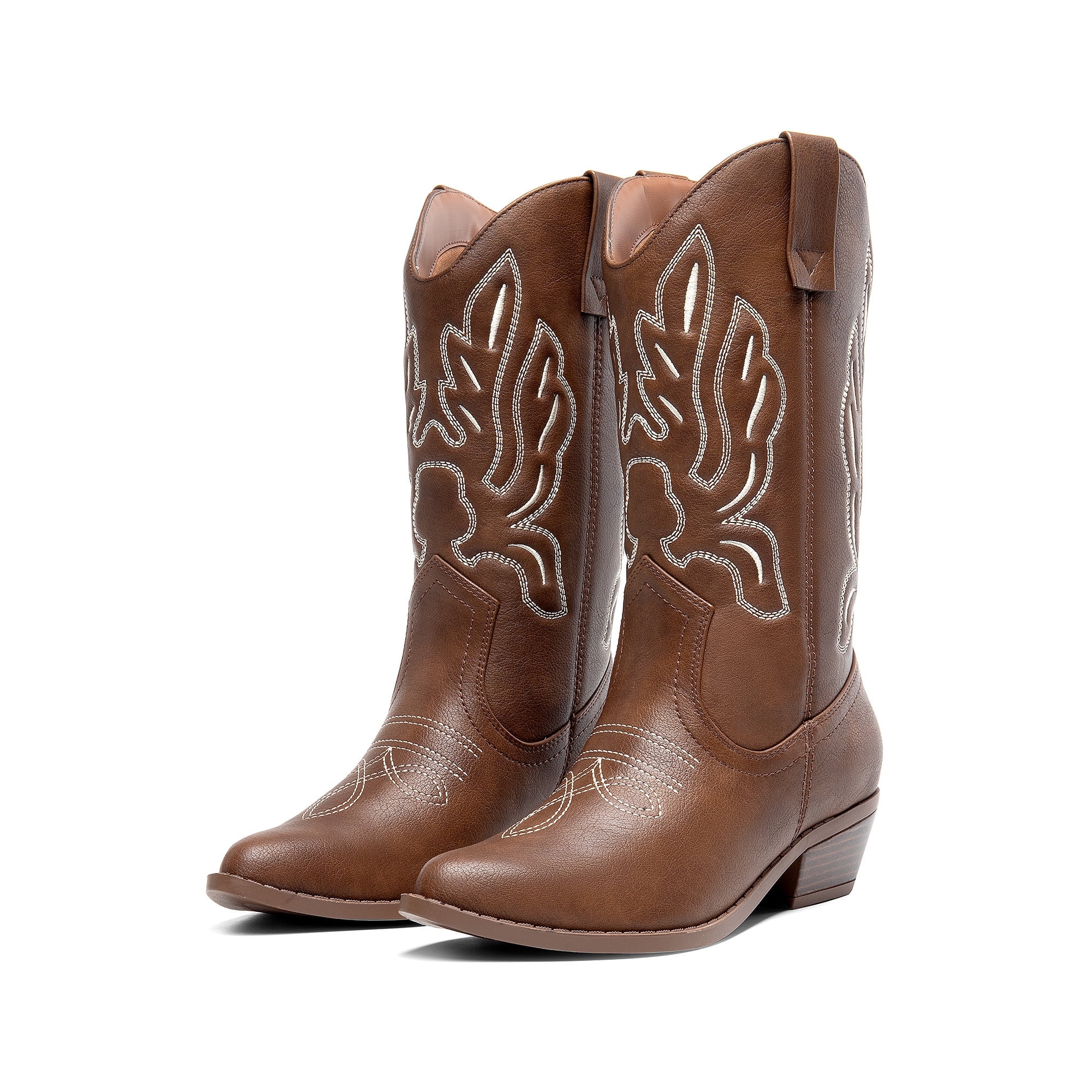 BURUDANI Women's Western Cowboy Embroidered Boots - Walmart.com