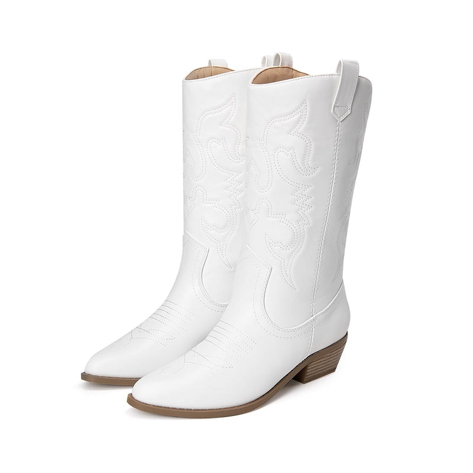 BURUDANI Women's Western Cowboy Mid-Calf Boots - Walmart.com