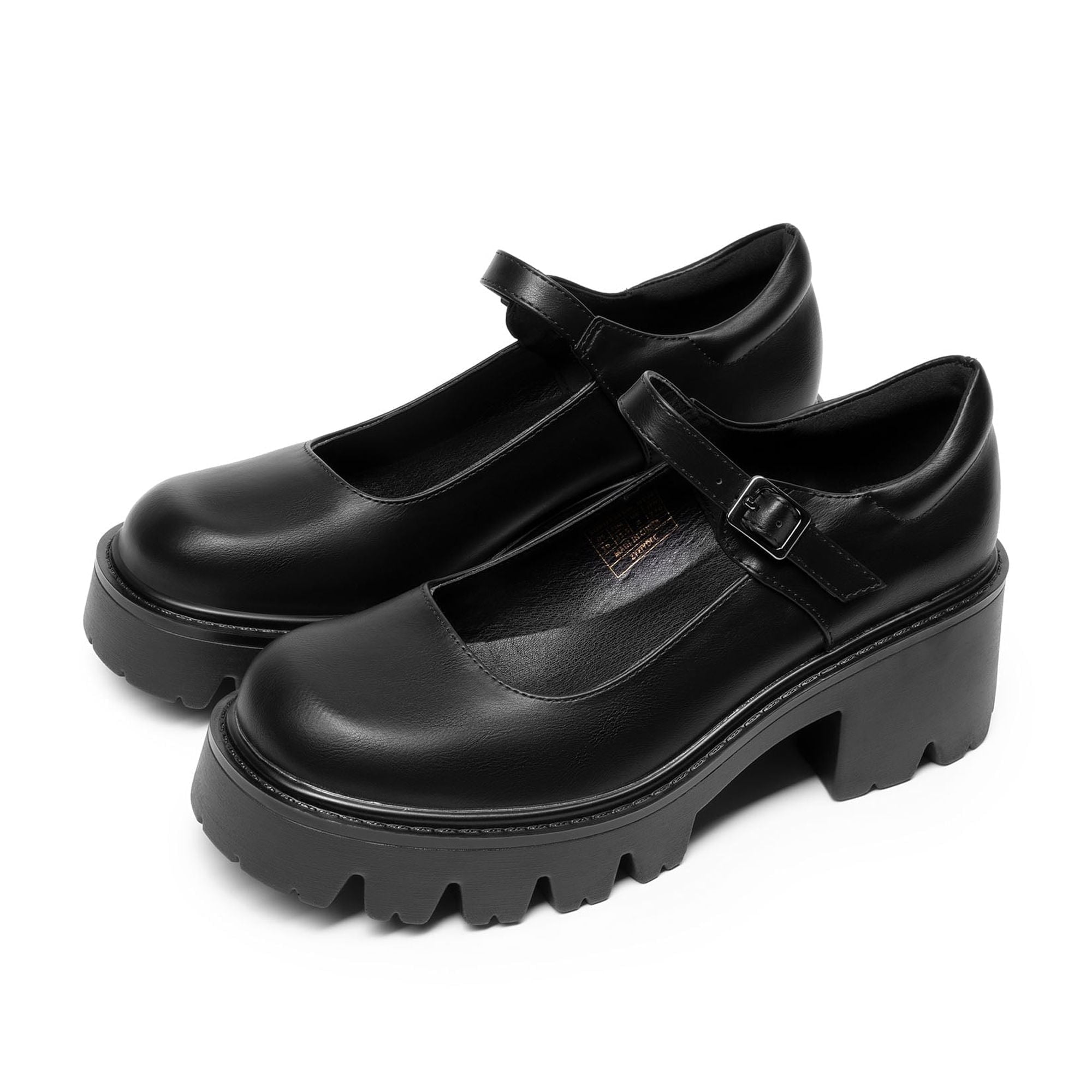 BURUDANI Womens Ballet Mary Jane Low Heel Chunky Ankle Strap Pumps Non ...