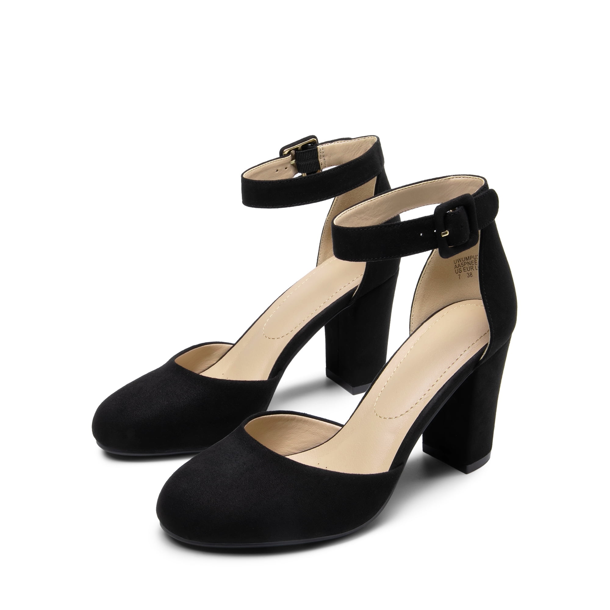 BURUDANI Womens High Heel Closed Toe Chunky Wedding Shoes Pumps ...