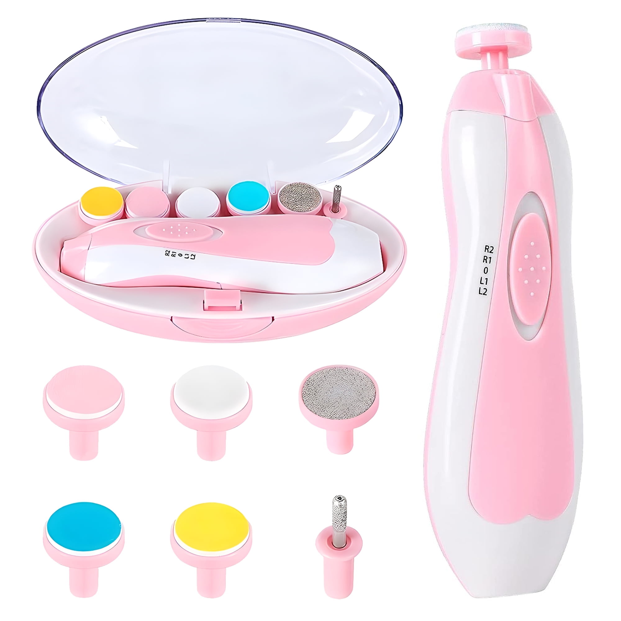 BUSATIA Electric Nail File Drill, Safe Baby Nail Kit with 6-in-1 ...