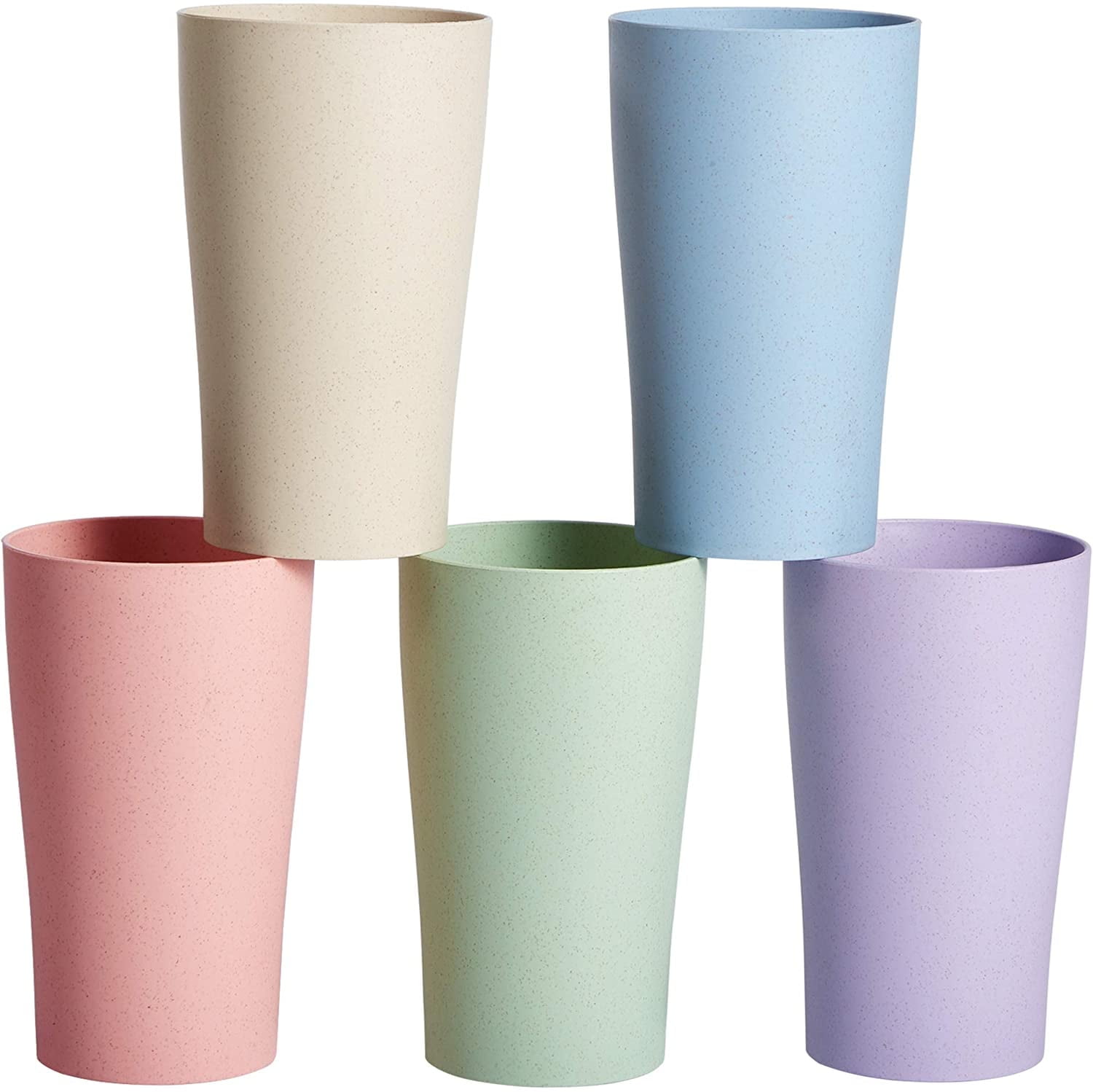 BUSATIA Reusable Plastic Cups, Colorful Toddler Cups for Kitchen ...