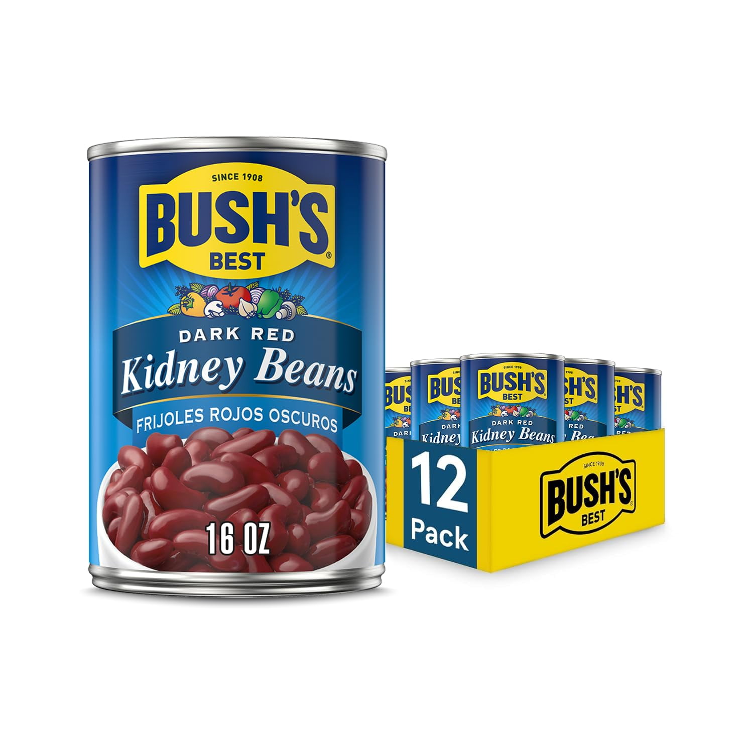 BUSH'S BEST 16TRDN oz Canned Dark Red Kidney Beans, Source of Plant ...
